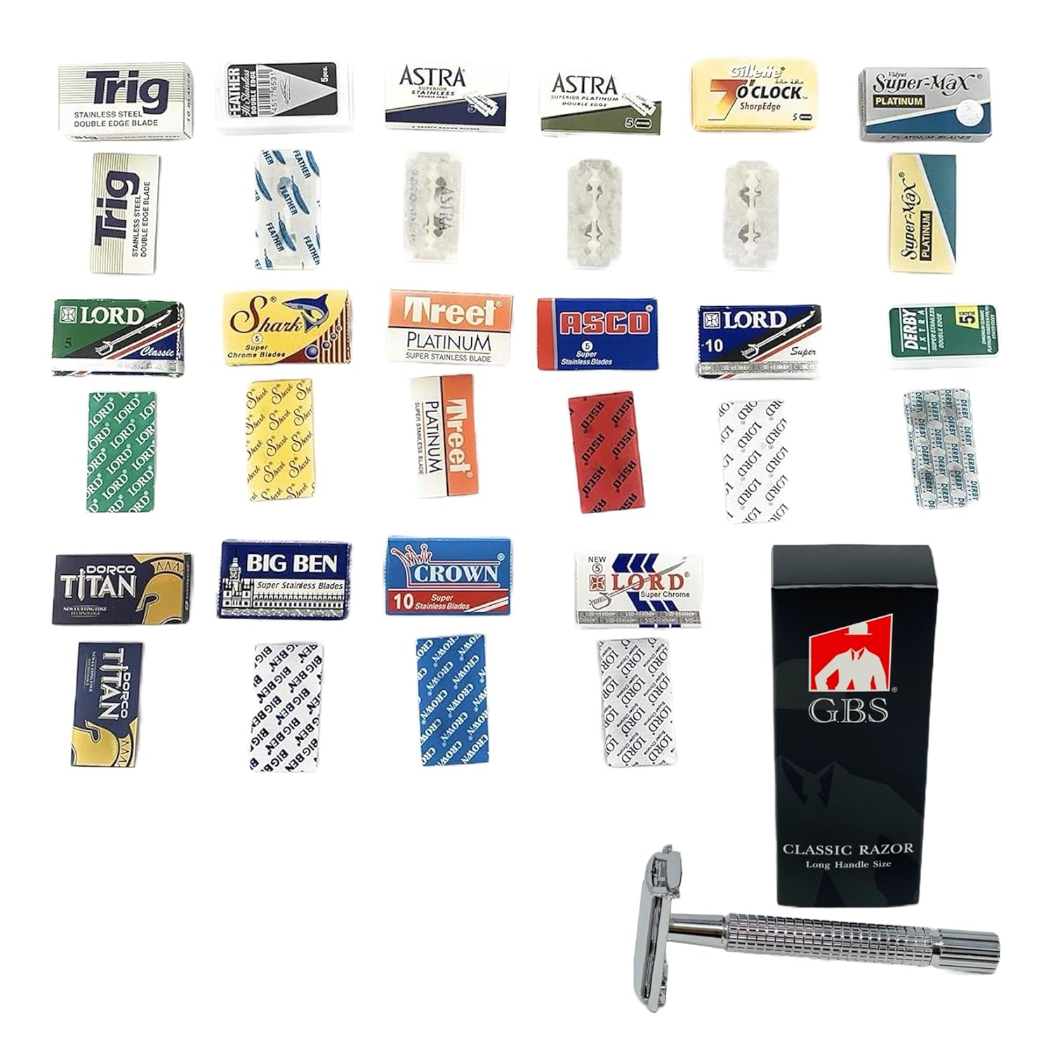 Amazon.com: G.B.S Double Edge Razor Blade Sample Pack, Variety of 16 ...