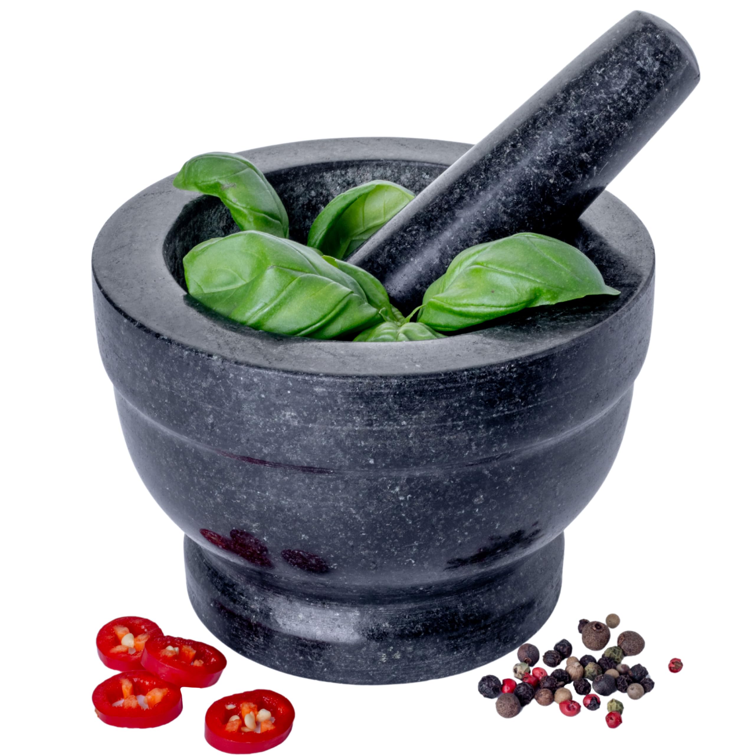 Compra Mortero y mortero Homiu con efecto de piedra base Granito pulido ...