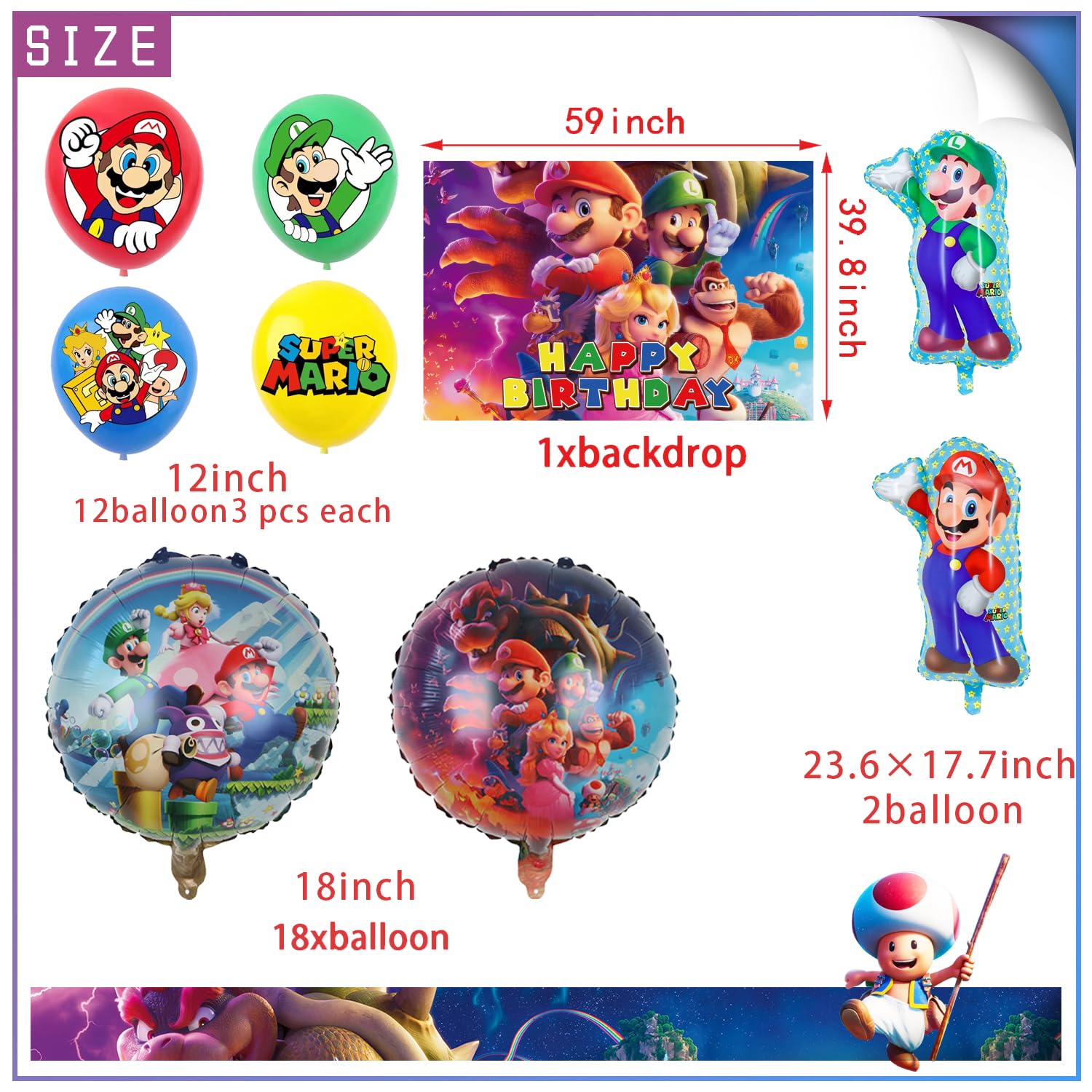 Snapklik.com : Mario Birthday Party Supplies,Mario Party Decorations ...