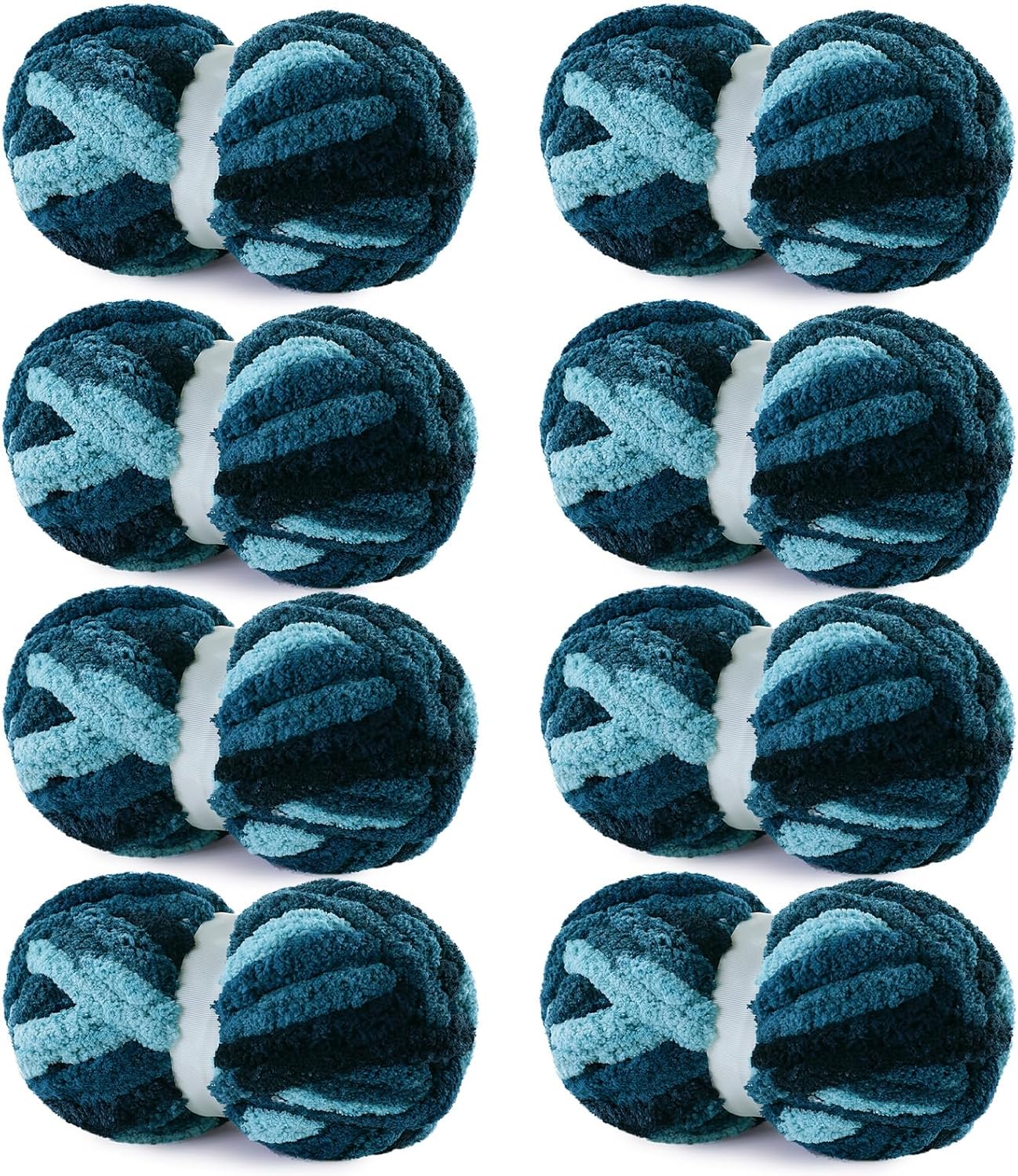 Amazon.com: HOMBYS Blue Multi Chunky Chenille Yarn for Hand Knitting ...