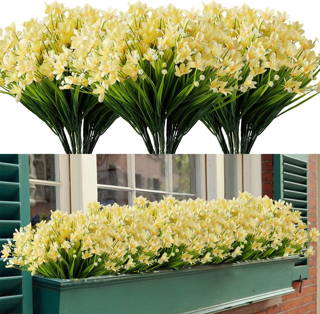 Amazon.com: HAPLIA 8 Bundles Artificial Daffodils Flowers, Fake ...