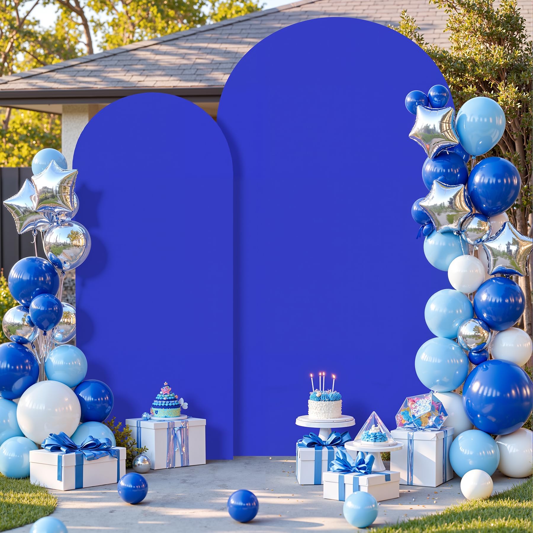 Amazon.com : Royal Blue Arch Backdrop Cover, Set of 2 Spandex Fitted ...