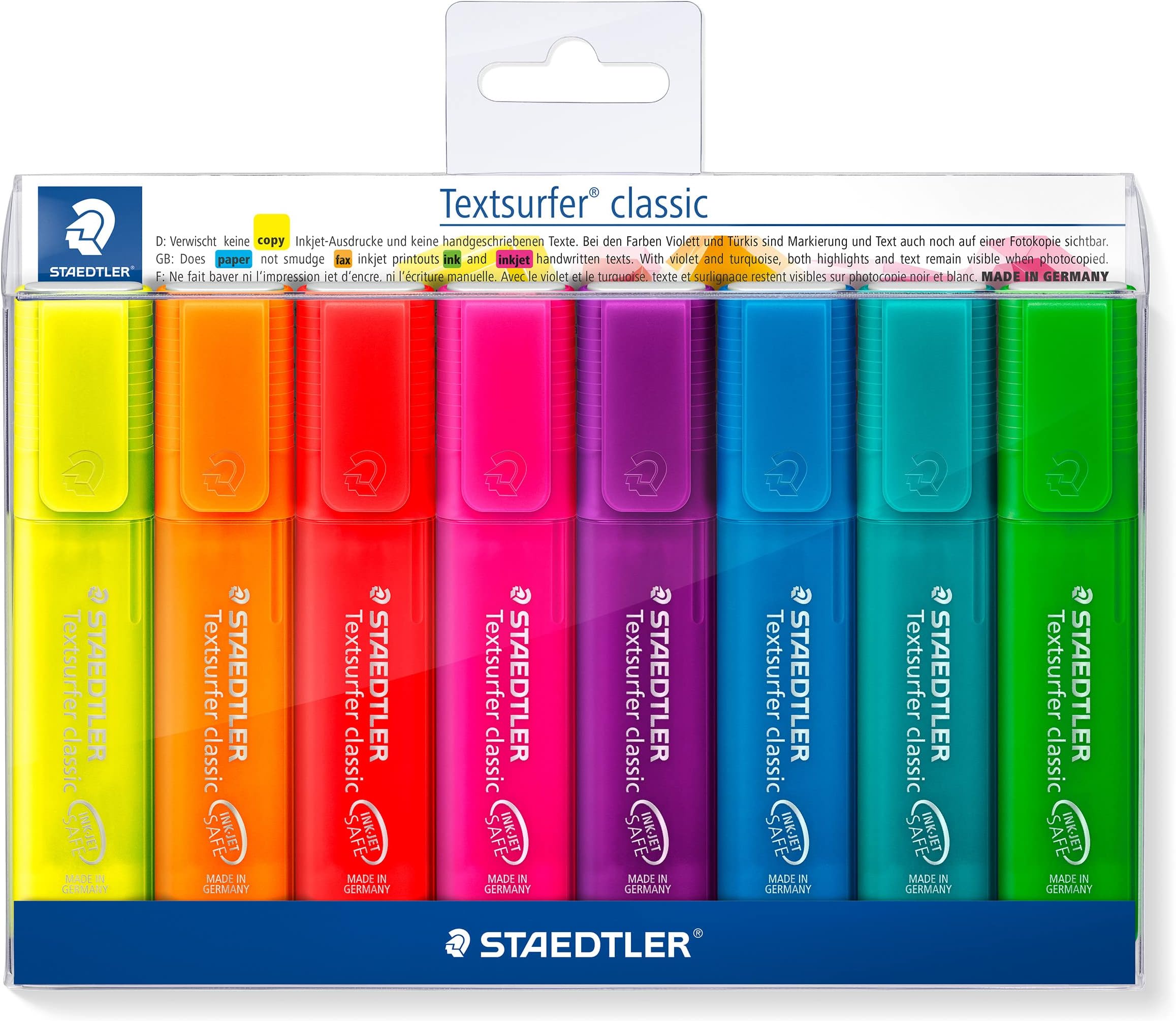 STAEDTLER Textsurfer 364 P WP8 Pack of 8 Highlighters in Classic ...