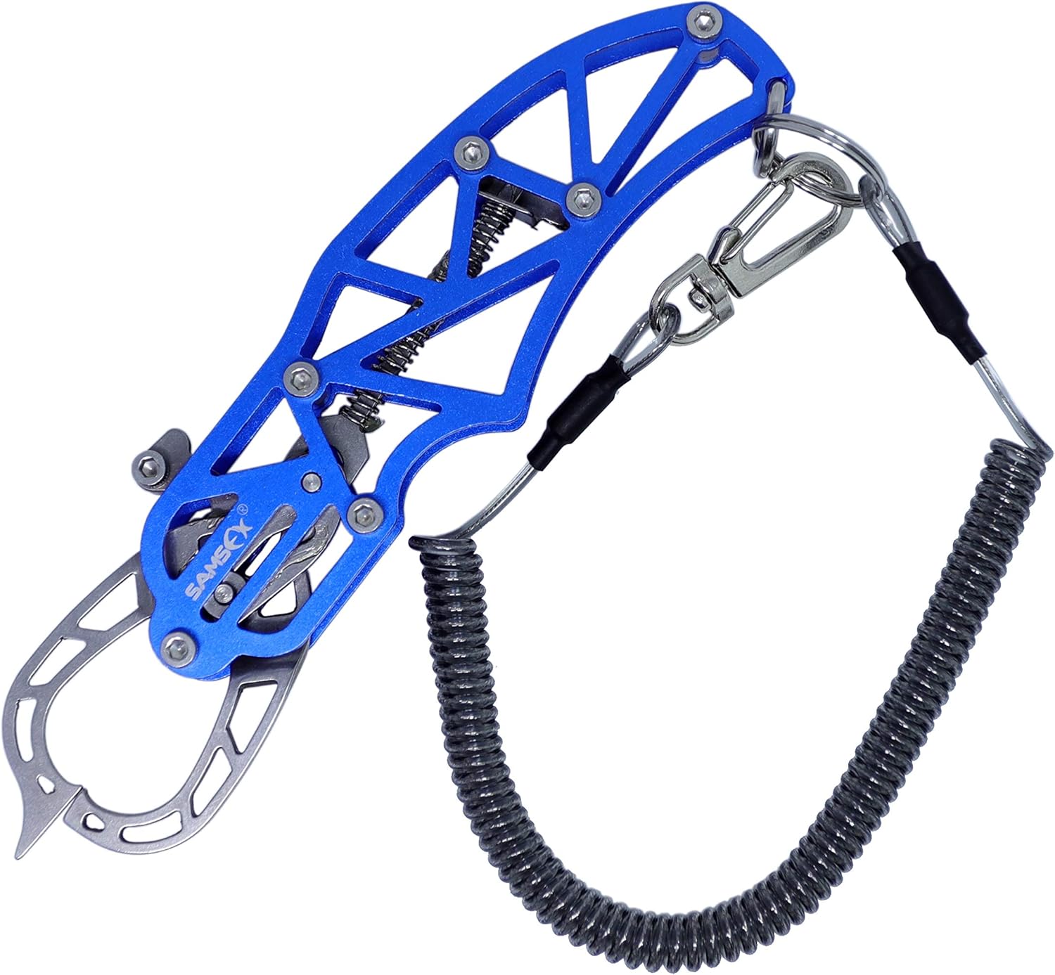 SAMSFX Fishing Lip Grip Aluminum Fish Gripper Pliers Clip Grabber ...