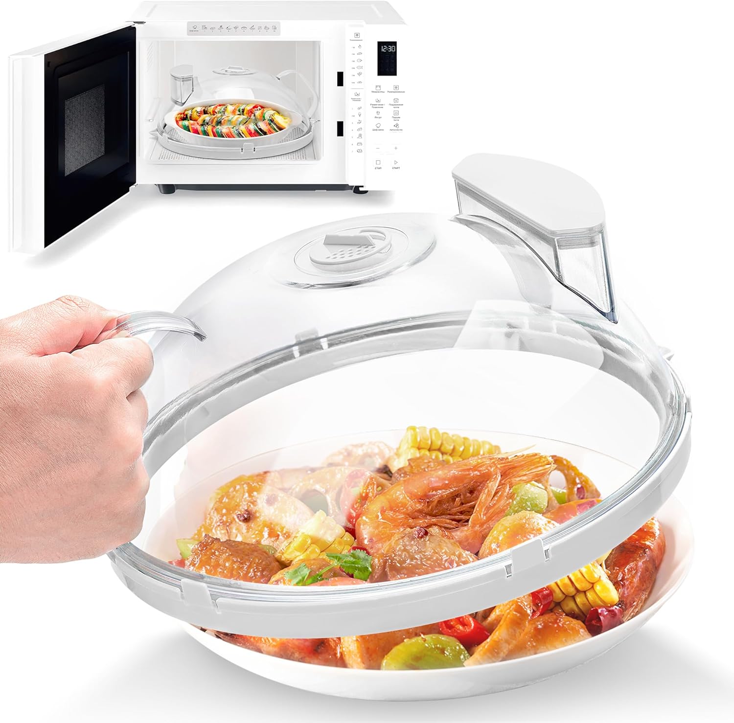 Amazon.com: Fkprorjv Microwave Splatter Cover with Water Steamer ...