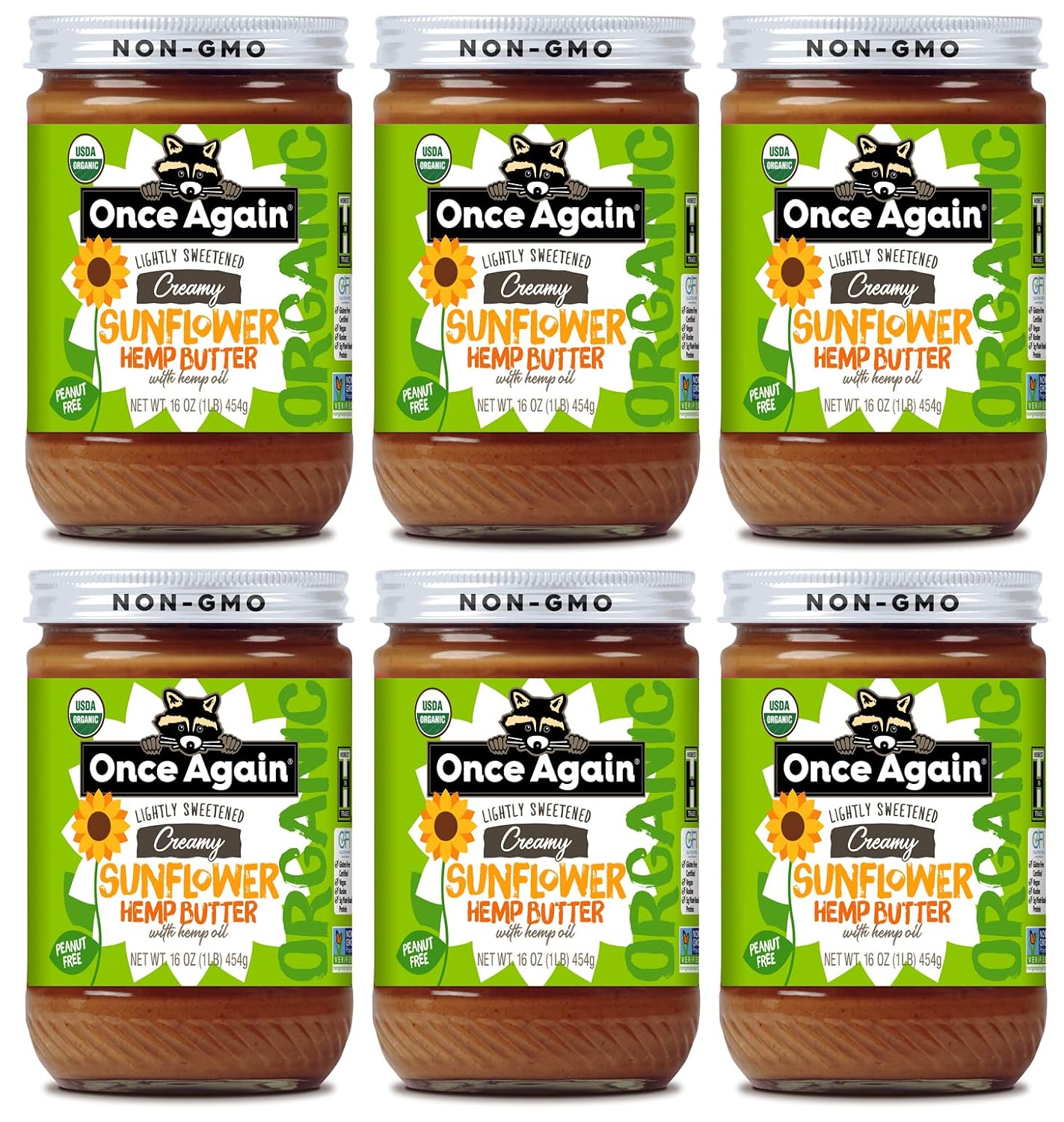 Amazon.com: Once Again Organic Creamy Sunflower Hemp Butter with Hemp ...