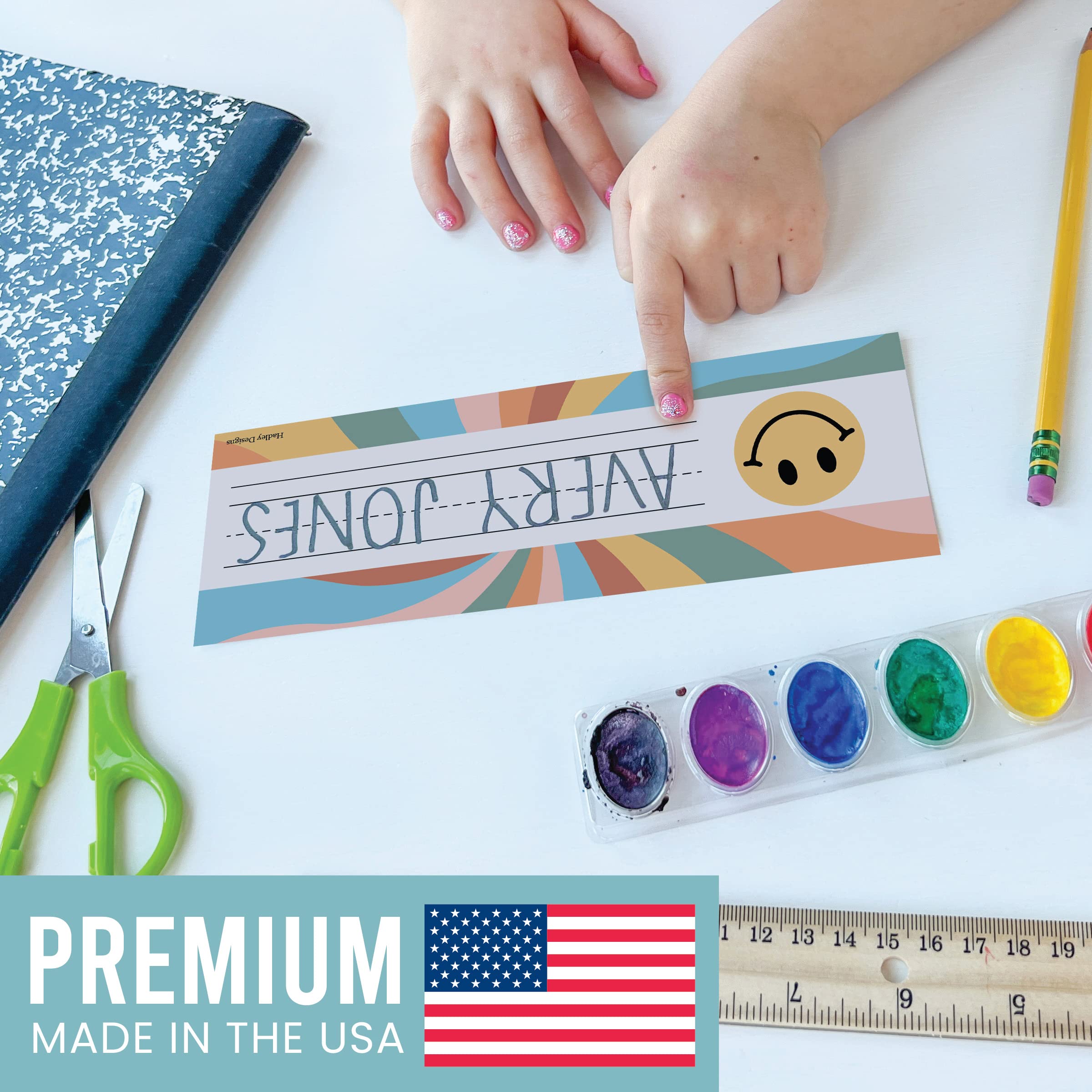 Snapklik.com : Hadley Designs 25 Retro Classroom Name Tags For ...