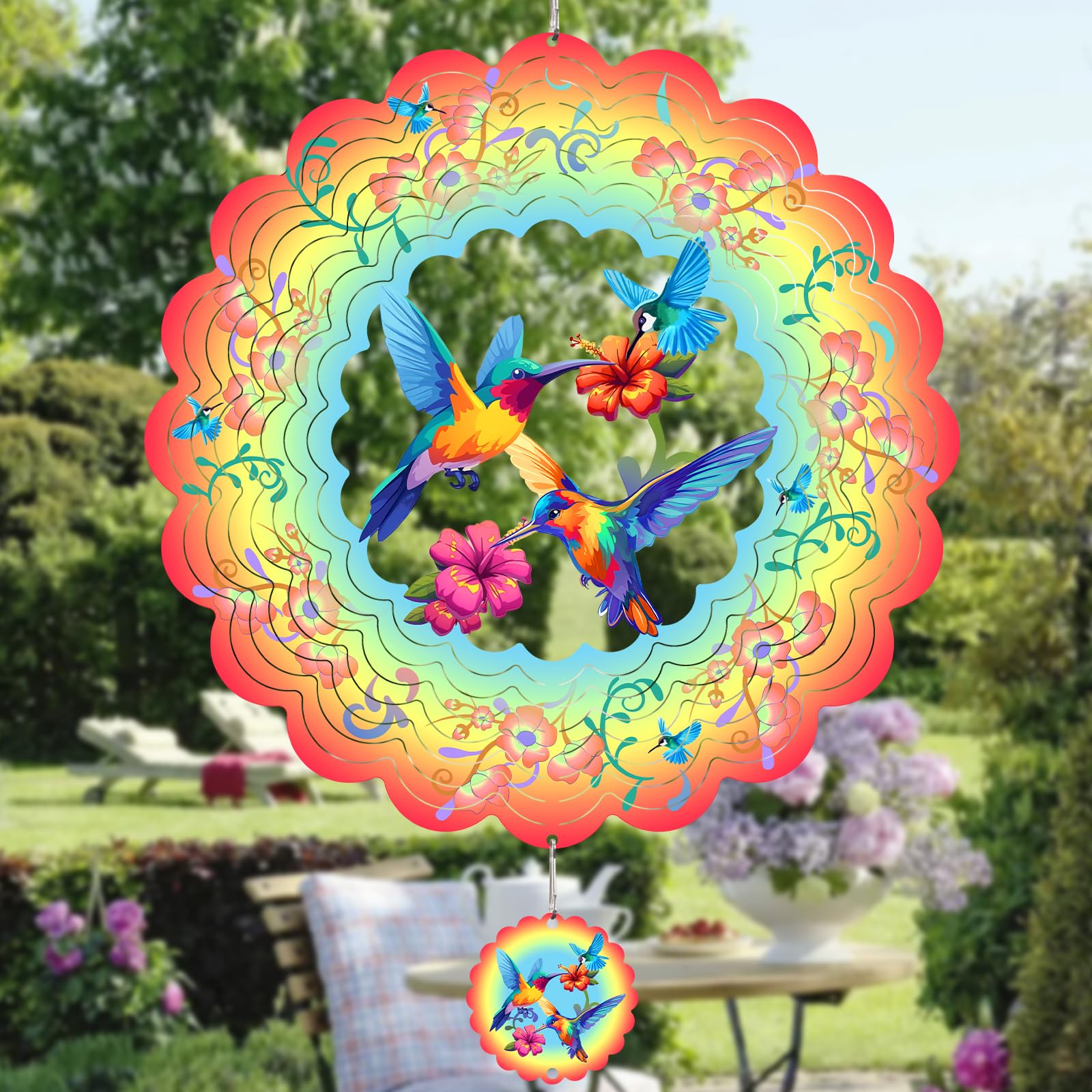 Amazon.com: Hummingbirds Metal Wind Spinners Hummingbird Gifts for Mom ...