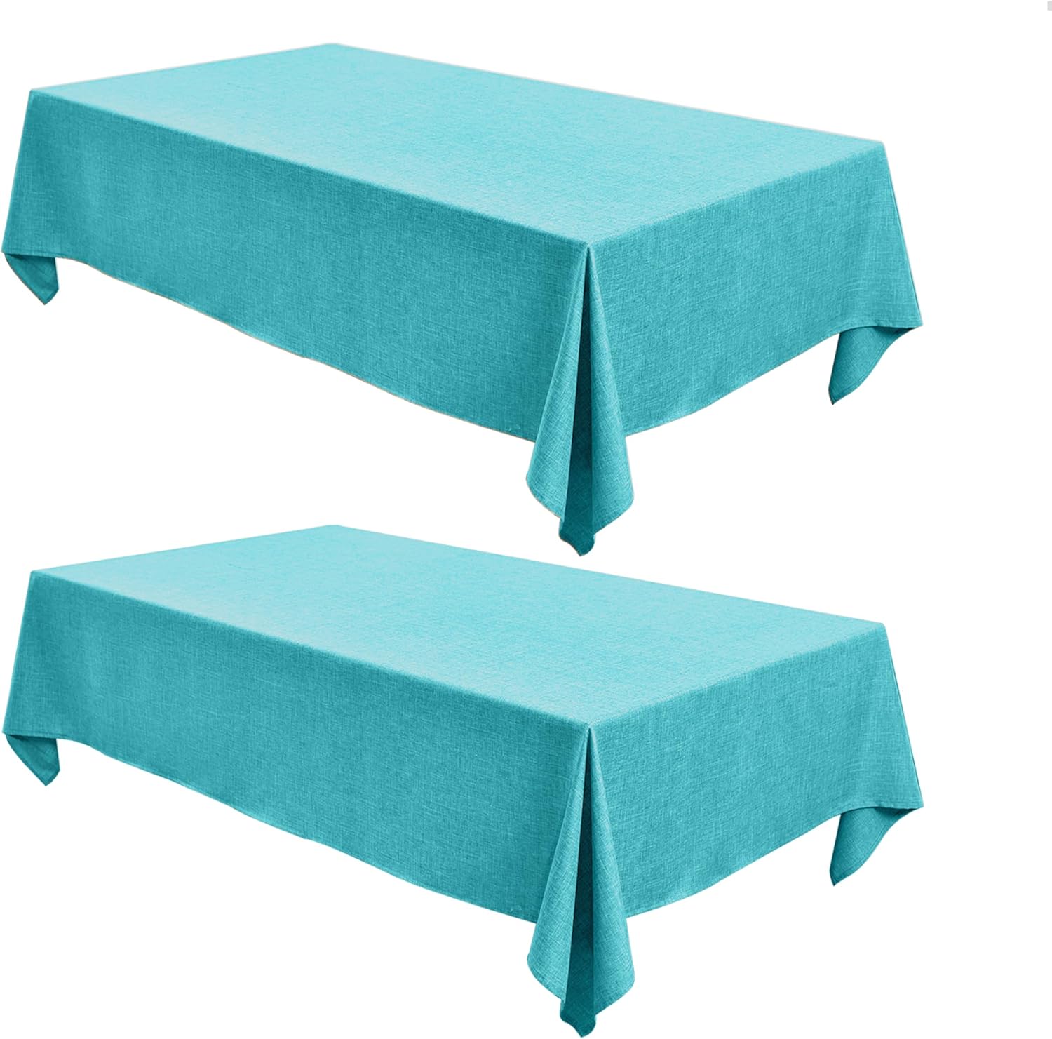 Amazon.com: Fitable Faux Linen Tablecloths for Rectangle Tables: Water ...