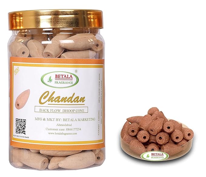 Betala Fragrance Chandan/Sandal Flavour Backflow Dhoop Cones, Back Flow ...