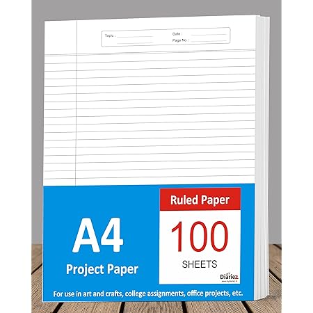 HOME BUY A4 Size Project Paper - Two Side Ruled File Papers Sheet for ...