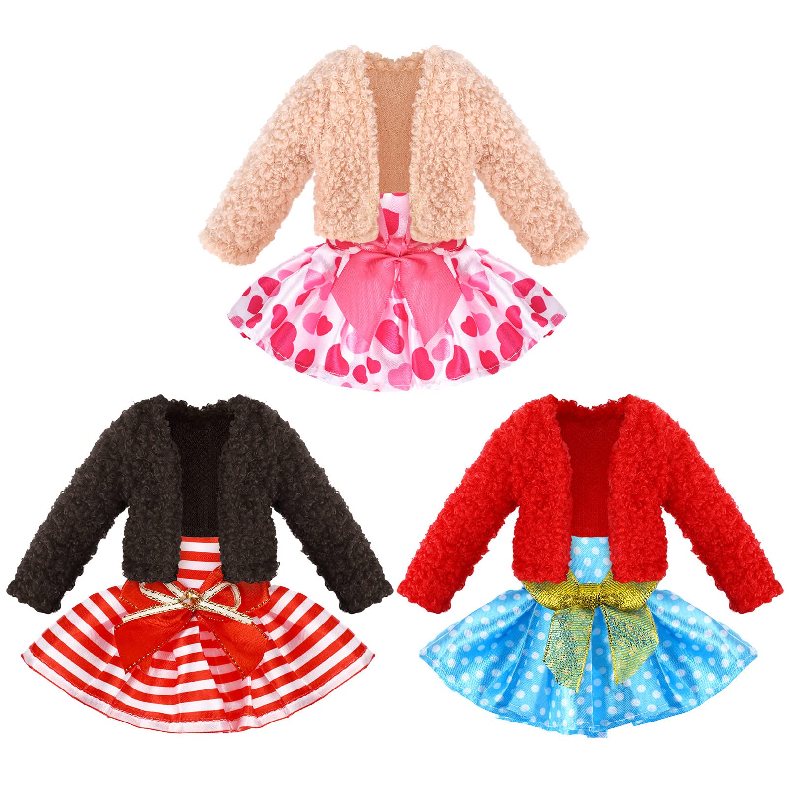 Amazon.com: 6 Pieces Christmas Elf Doll Clothes Include 3 Pcs Elf Doll ...