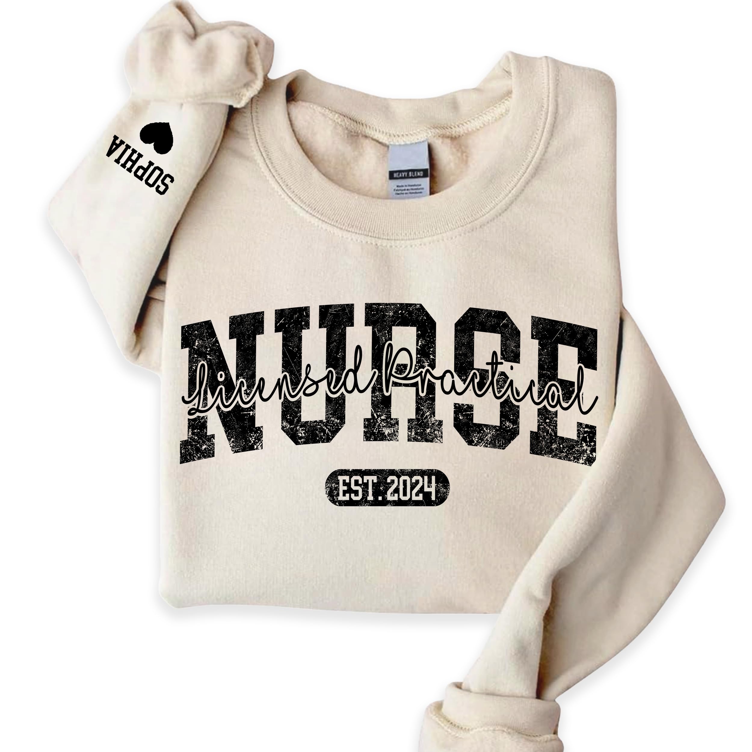 Amazon.com: Custom Licensed Practical Nurse Sweatshirt, Personalized ...