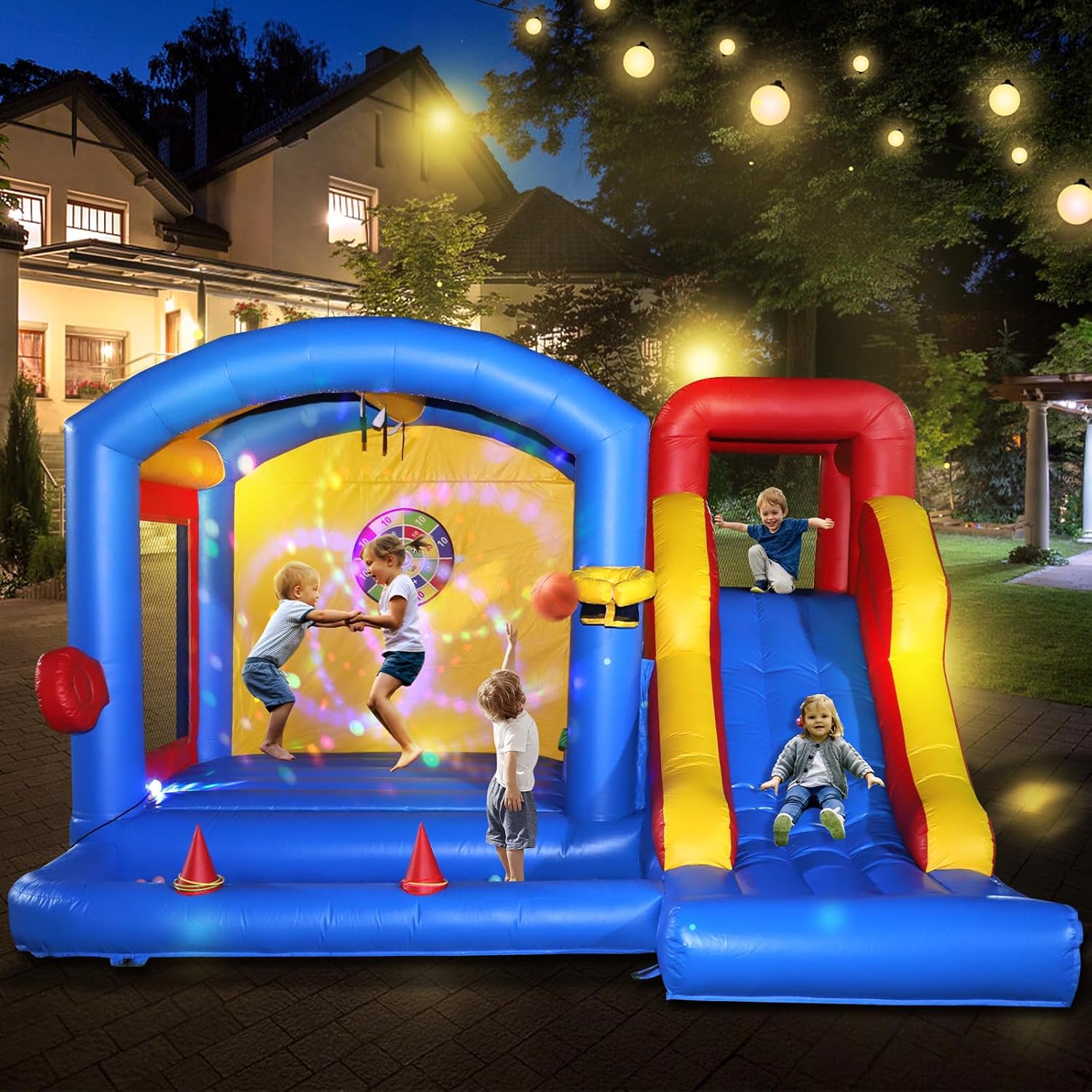 Amazon.com: 15FT Commercial Bounce House for Kids 5-12 Large, LED Party ...