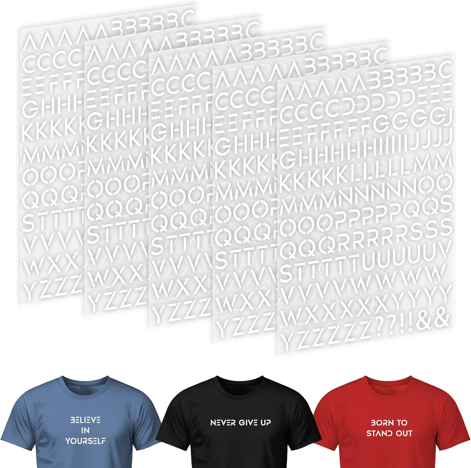 Amazon.com: 5 Sheets 680 Pieces Iron on Letters for Clothing 0.8inch ...