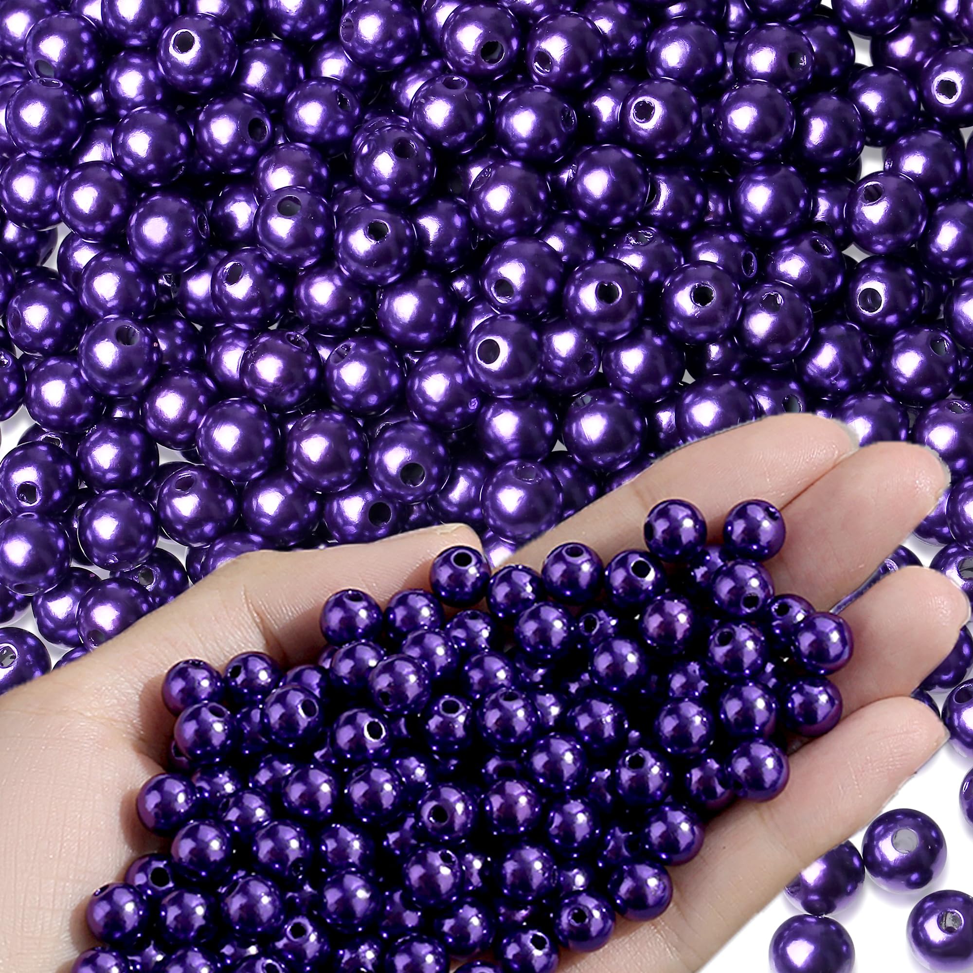 Amazon.com: XIANNVXI Purple Pearl Beads for Jewelry Making 500Pcs 8mm ...