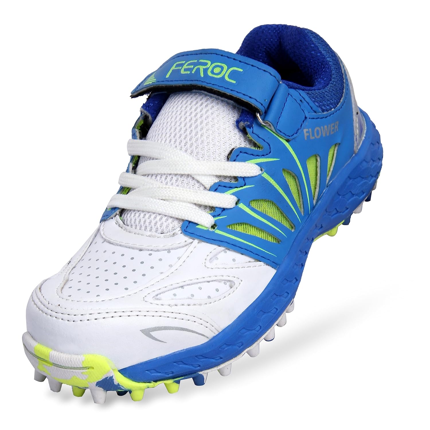 Buy FEROC FLOWER Rubber sole Kids Cricket Shoes (1 UK, WHITE) at Amazon.in