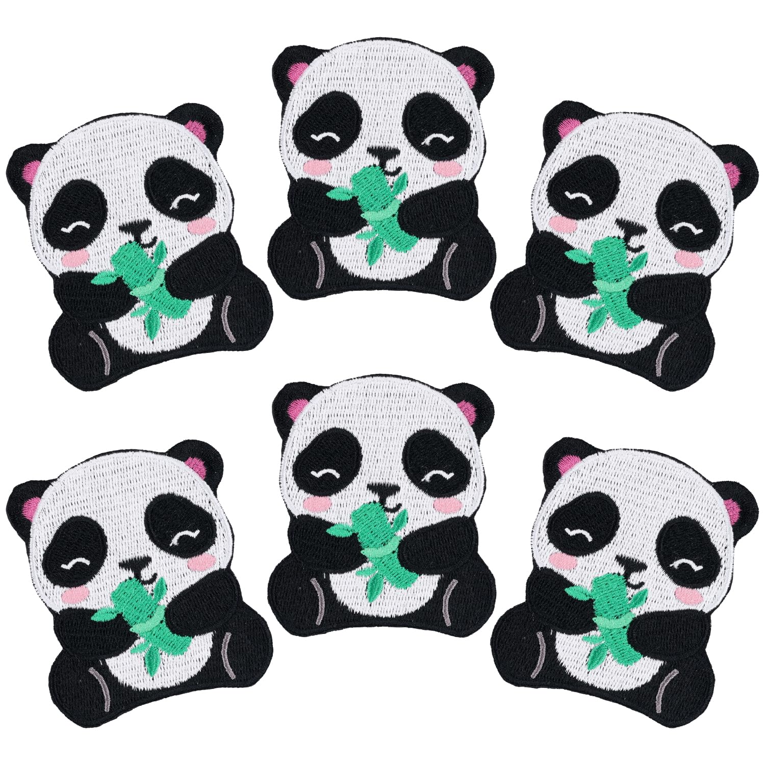 Amazon.com: 6pcs Panda Iron on Sew Embroidery Patches, Embroidered ...