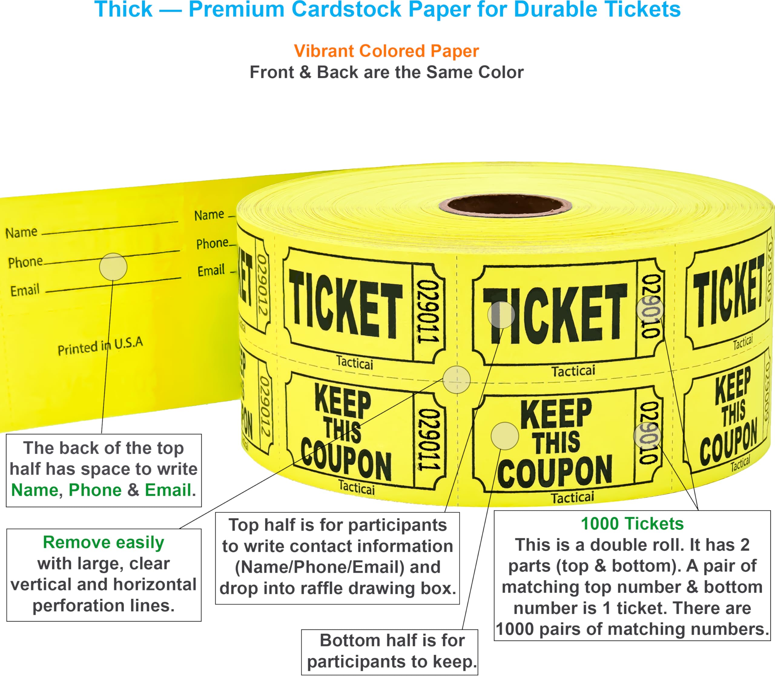 Snapklik.com : 1000 Tacticai Raffle Tickets, Yellow