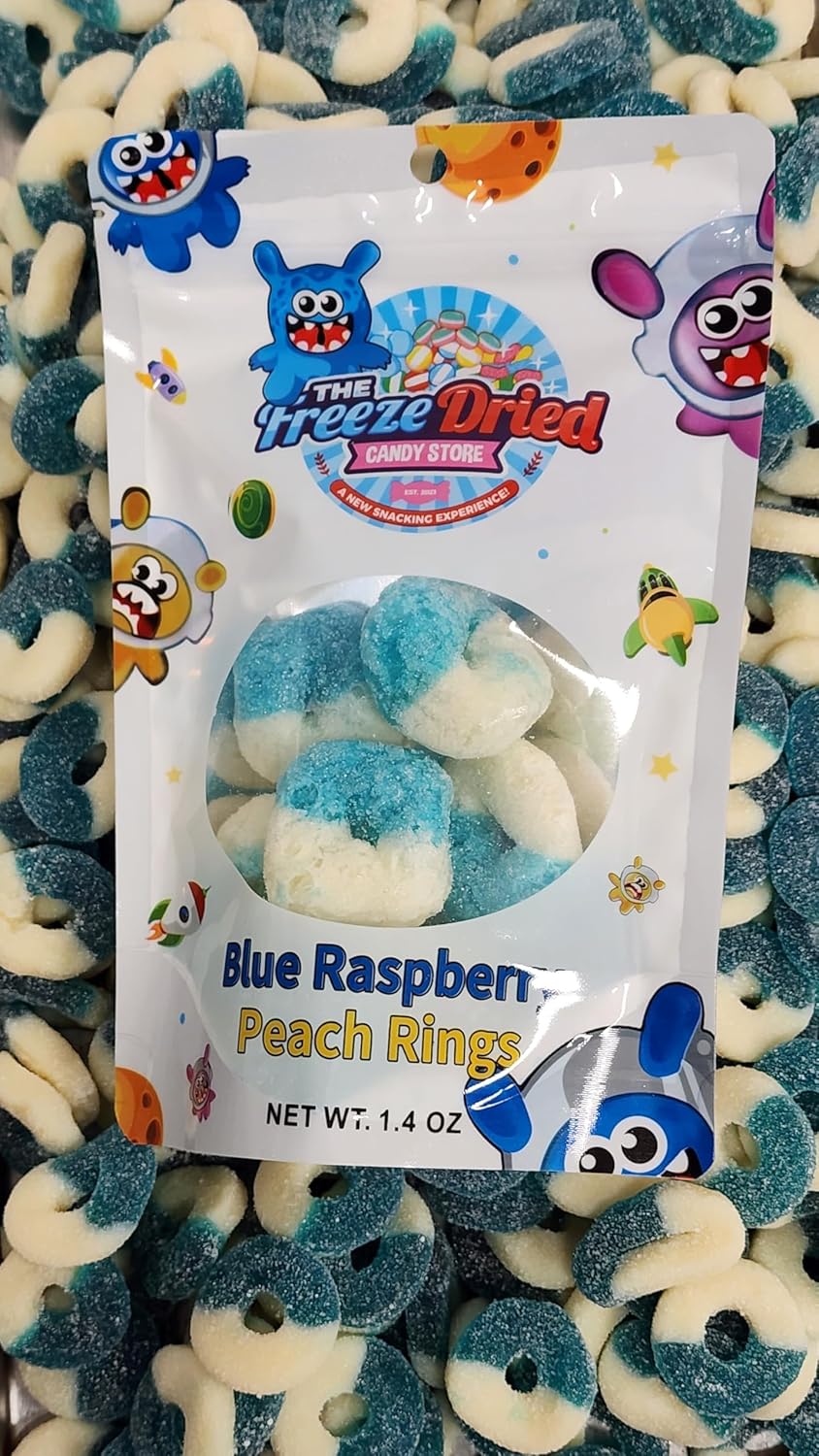 Amazon.com : Freeze Dried Blue Ras Peach Rings : Grocery & Gourmet Food