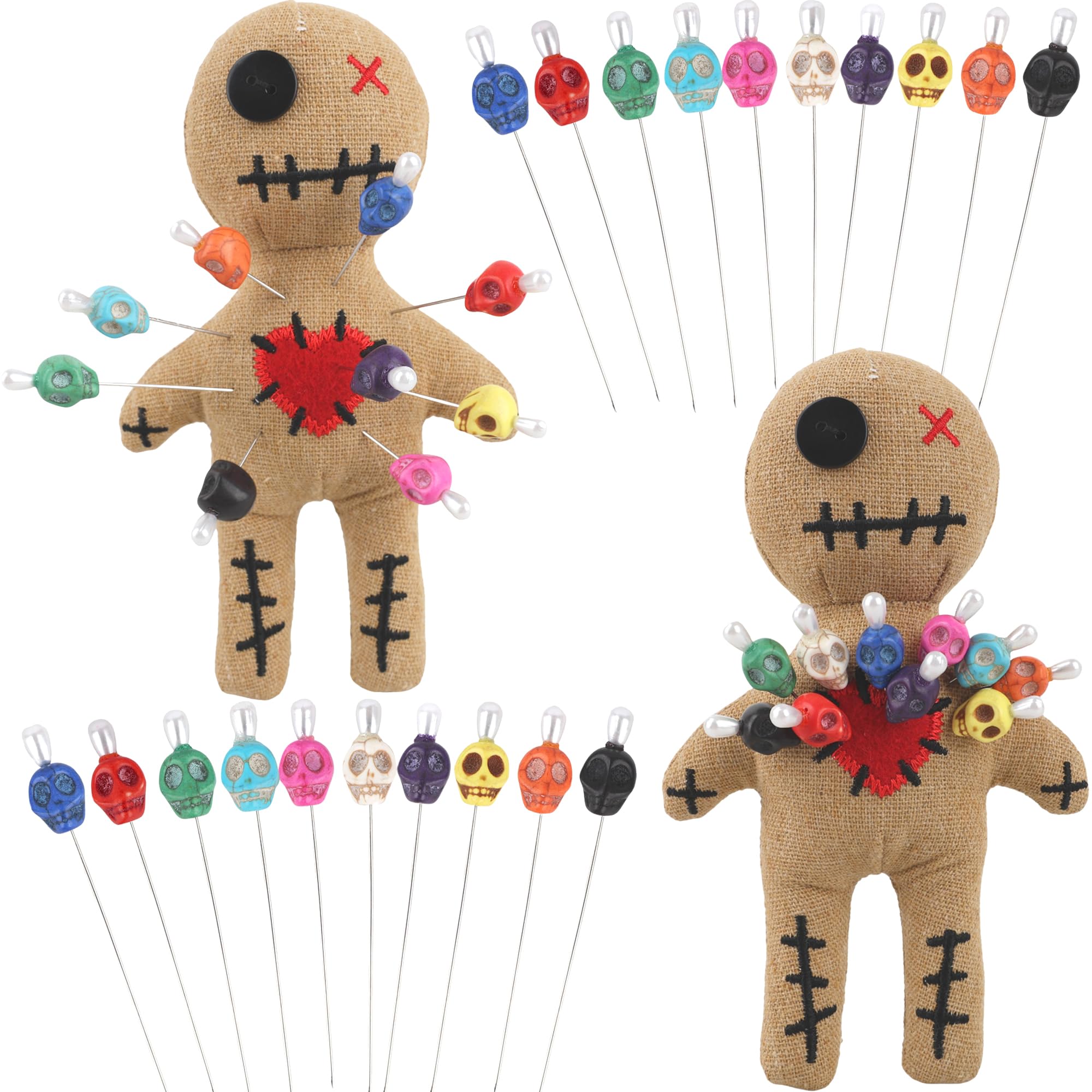 Amazon.com: Flahard 2 Pack Halloween Voodoo Dolls Ghost Toy Figure ...