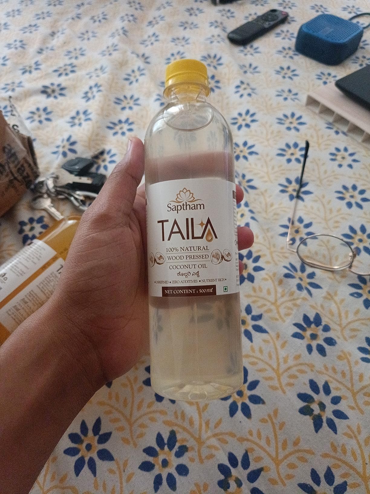 Saptham 100% Wood Pressed/Cold Pressed Coconut Oil- 250ML |For Cooking ...