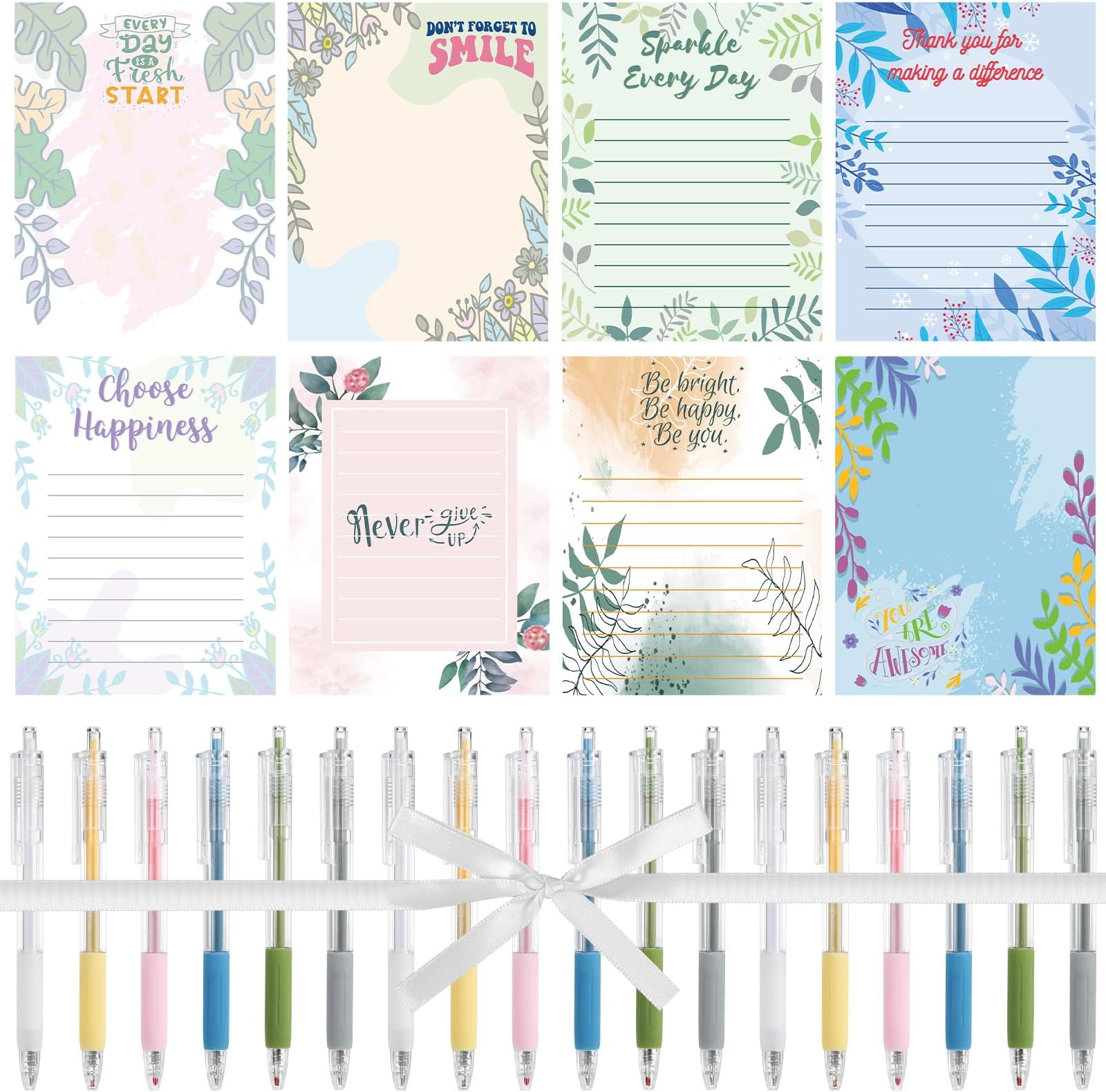 Amazon.com : ReliThick 48 Pcs Inspirational Sticky Notes with Pens and ...