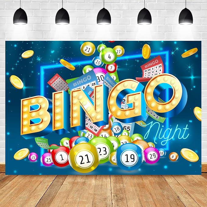 Amazon.com : Homewelle Bingo Night Theme Backdrop 5Wx3H Feet Polyester ...
