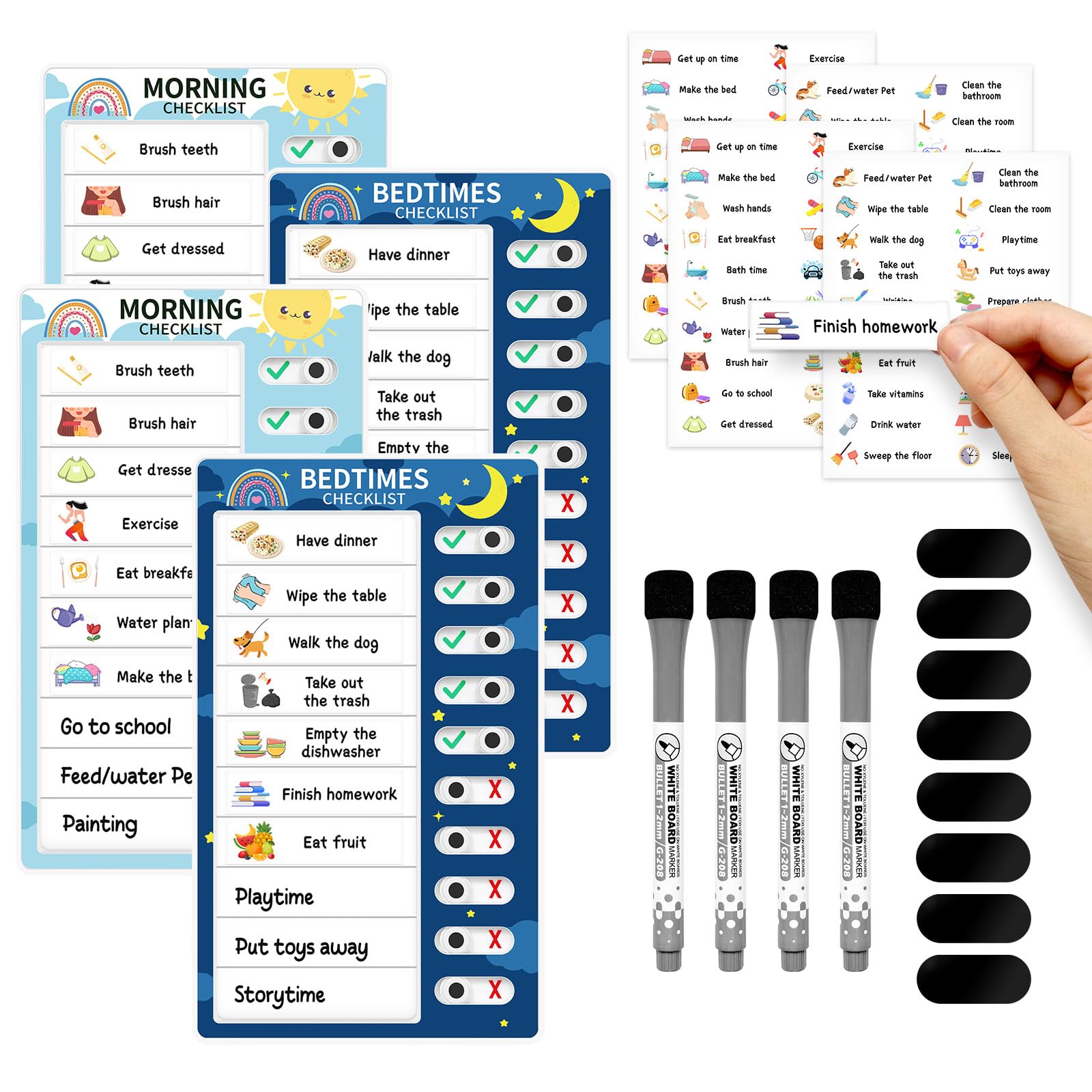 Snapklik.com : Chore Chart For Kids: Dry Erase Visual Schedule ...