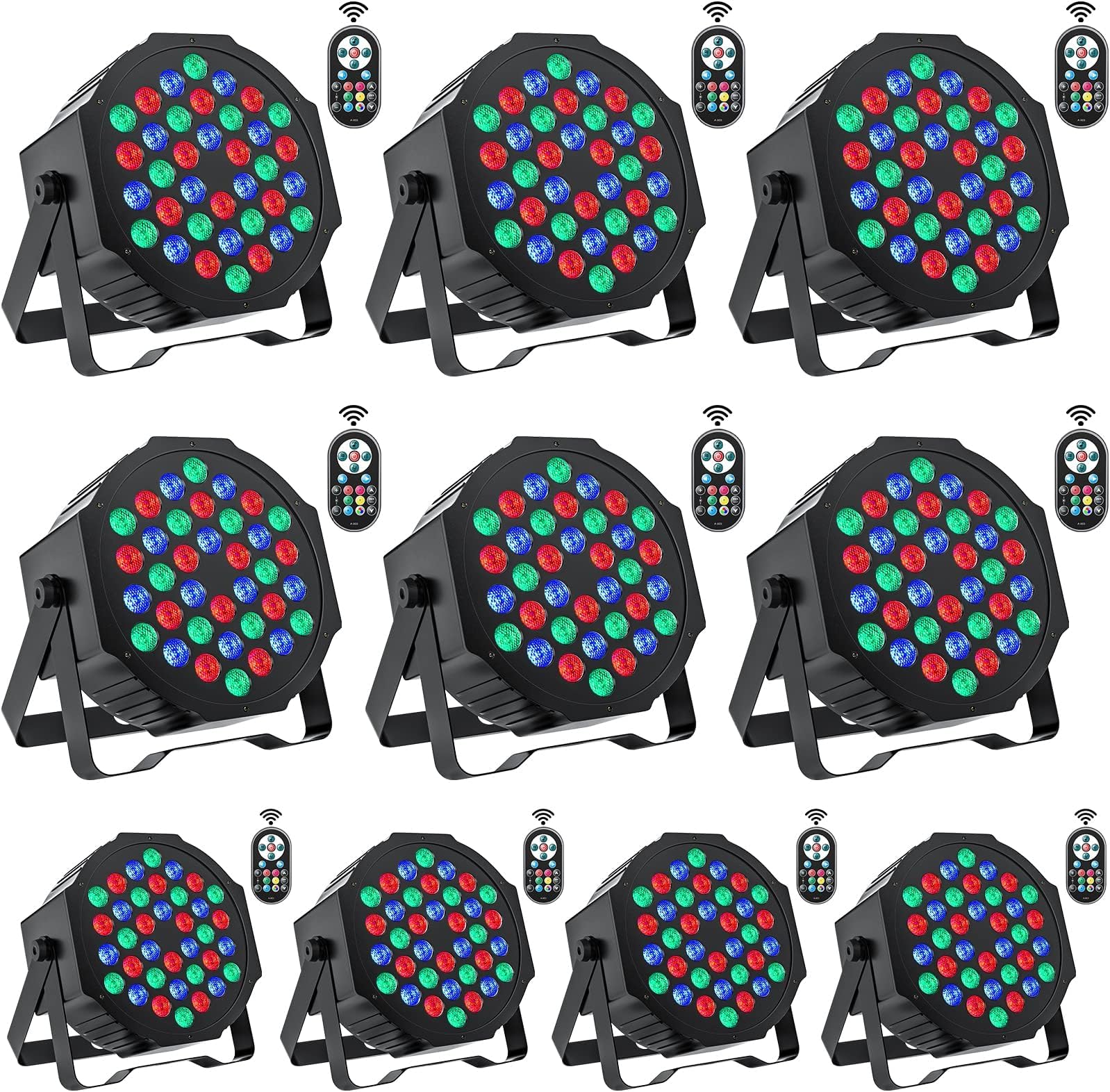 Amazon.com: CO-Z LED Stage Lights DMX, 8 pcs 18x3W RGB Par Can Lights ...