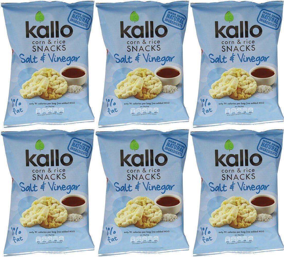 Amazon.com: (6 Pack) - Kallo - Corn & Rice Snacks Salt & Vin | 25g | 6 ...
