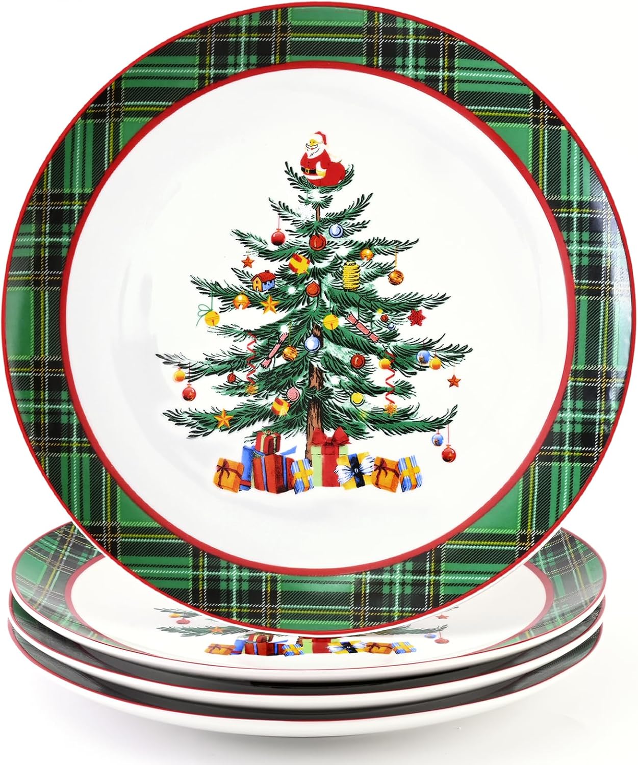 Amazon.com | Homlouue Christmas Tree Dinner Plates, Christmas Plates ...