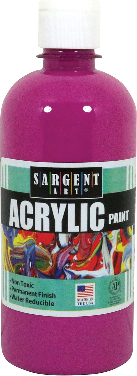 Amazon.com : Sargent Art 24-2438 16-Ounce Acrylic Paint, Magenta : Arts ...