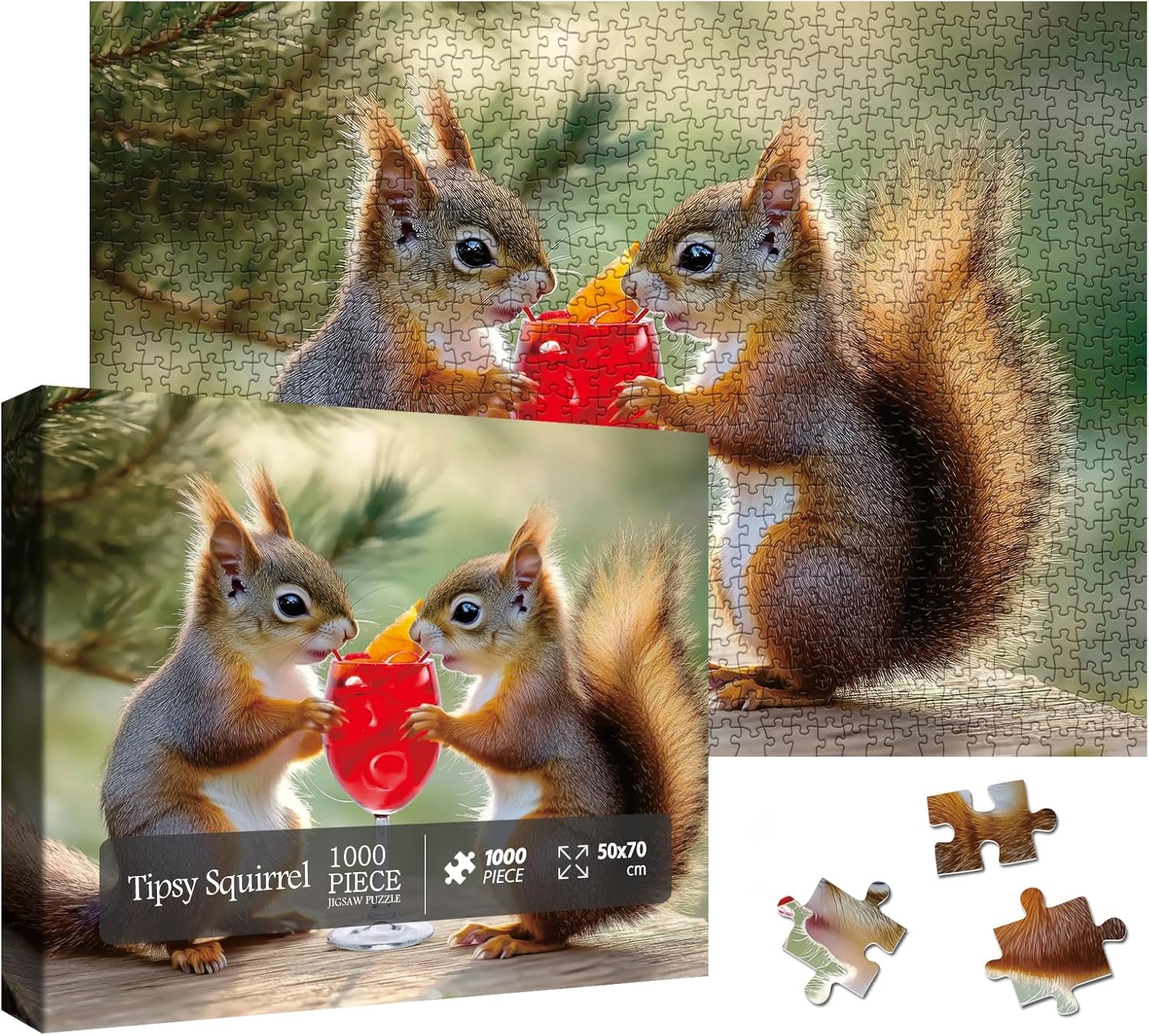 Amazon.com: Funny Cute Squirrel Jigsaw Puzzle 1000 Piece for Adult ...