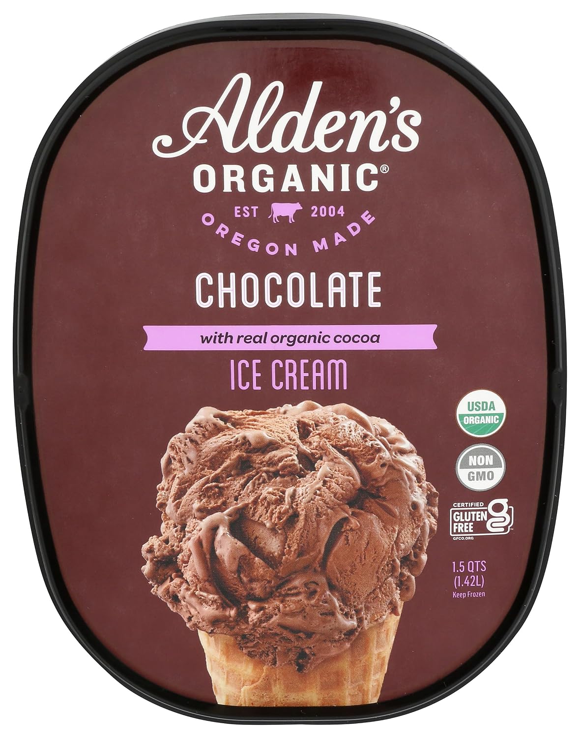 Amazon.com: ALDENS Organic Chocolate Ice Cream, 48 OZ : Grocery ...
