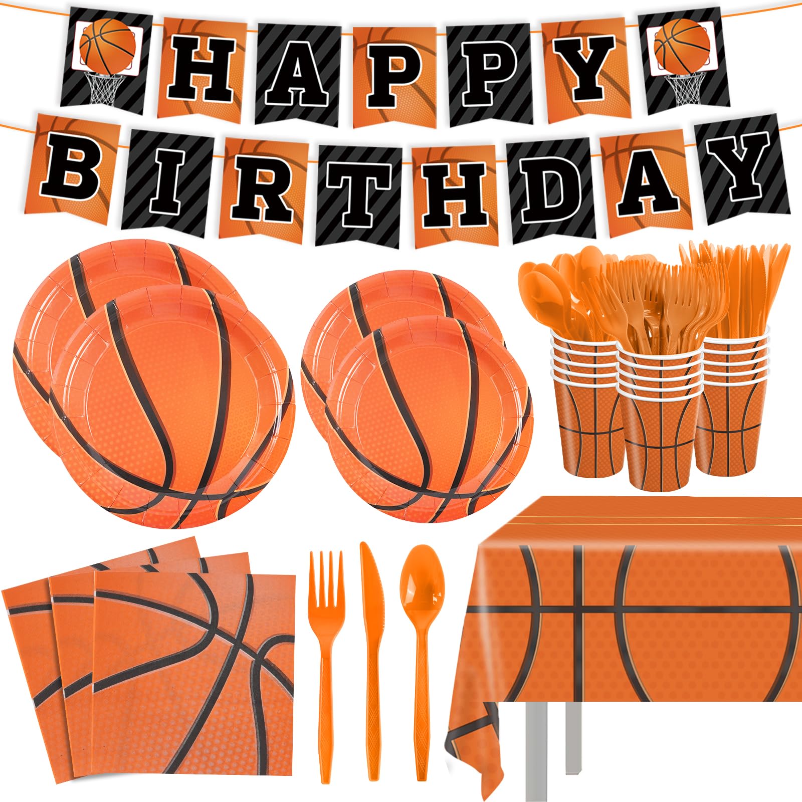 Amazon.com: 170Pcs Basketball Party Supplies Basketball Birthday ...