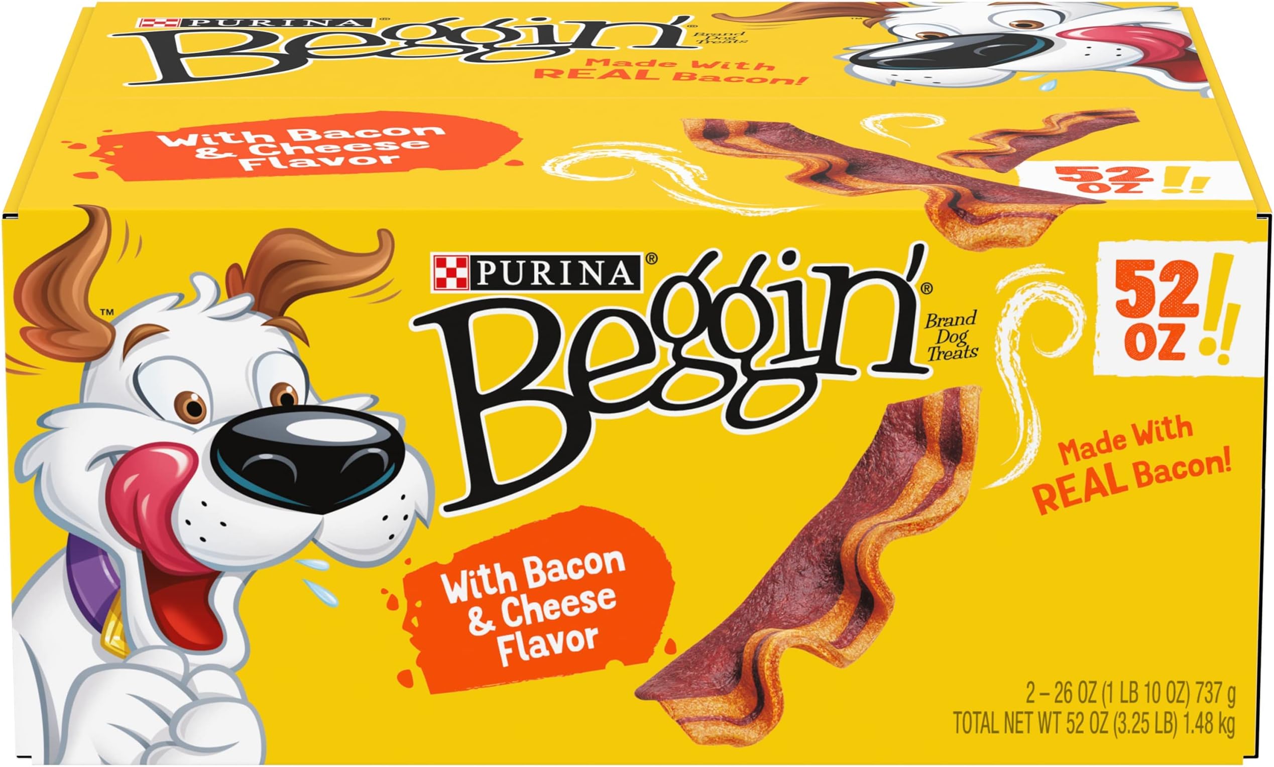 Amazon.com : Purina Beggin' Strips Dog Treats, Original With Bacon ...
