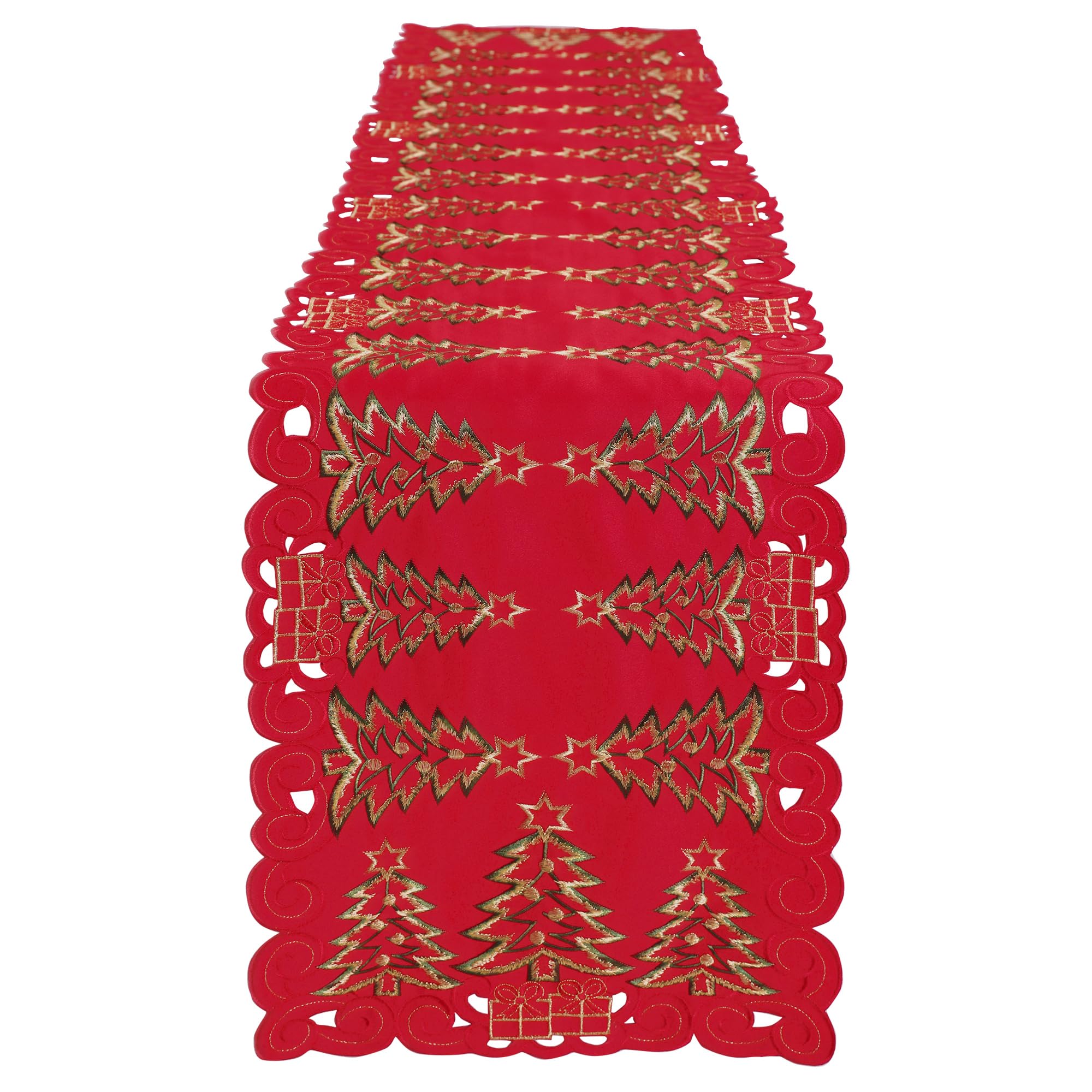 Amazon.com: Simplebrand Red Christmas Table Runner 13x70 Inches Long ...
