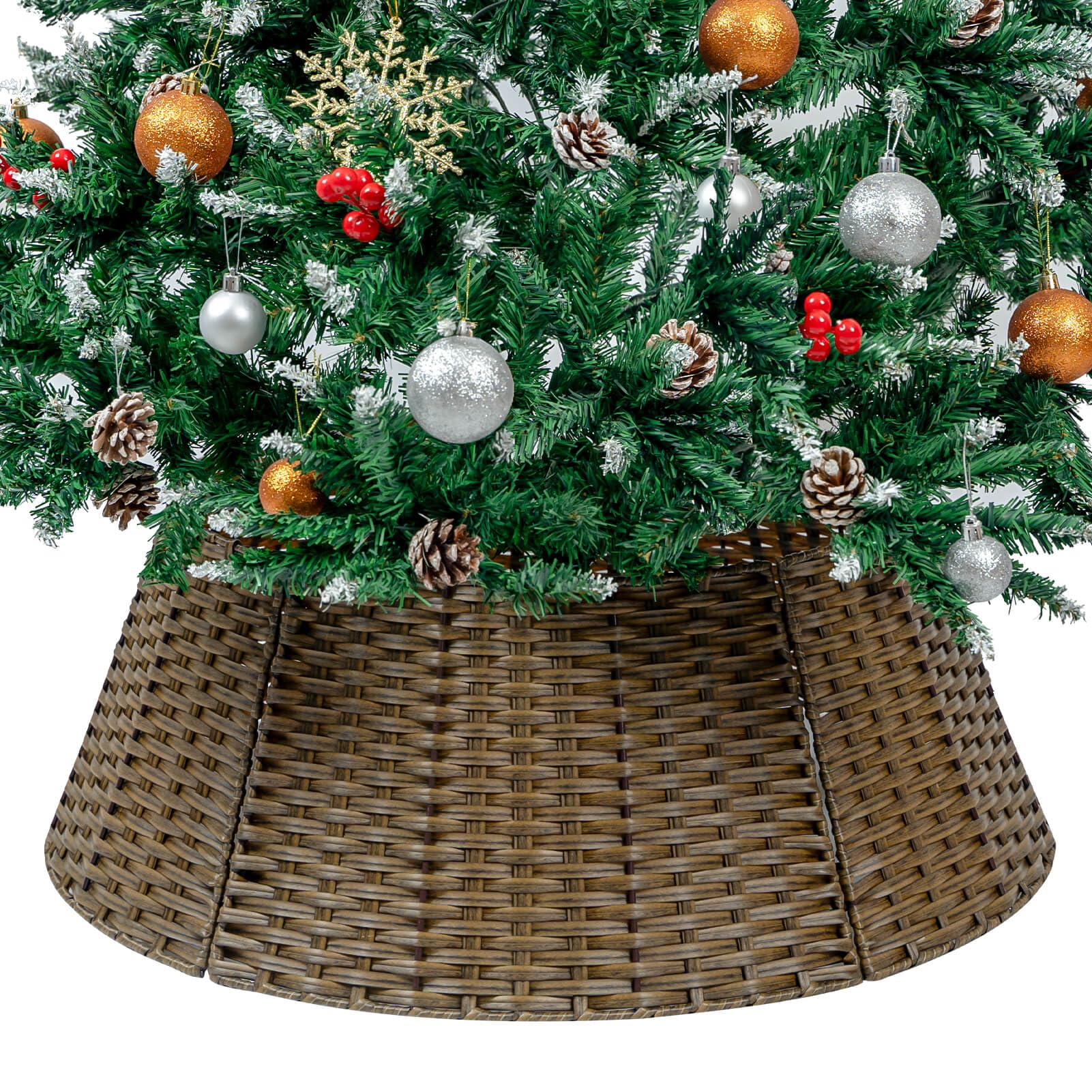 Amazon.com: CubesLand Christmas Tree Collar for 7.5ft Trees,Wicker ...