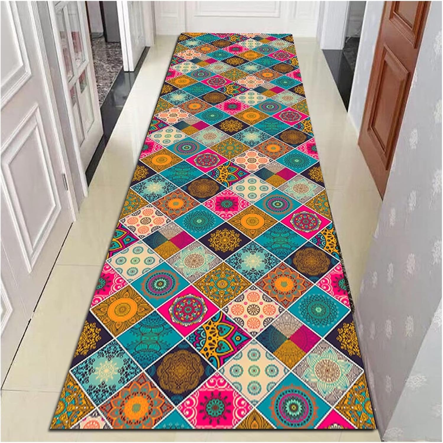 Amazon.com: Contemporary Hallway Runner Rugs, Non Slip Low Pile Carpet ...