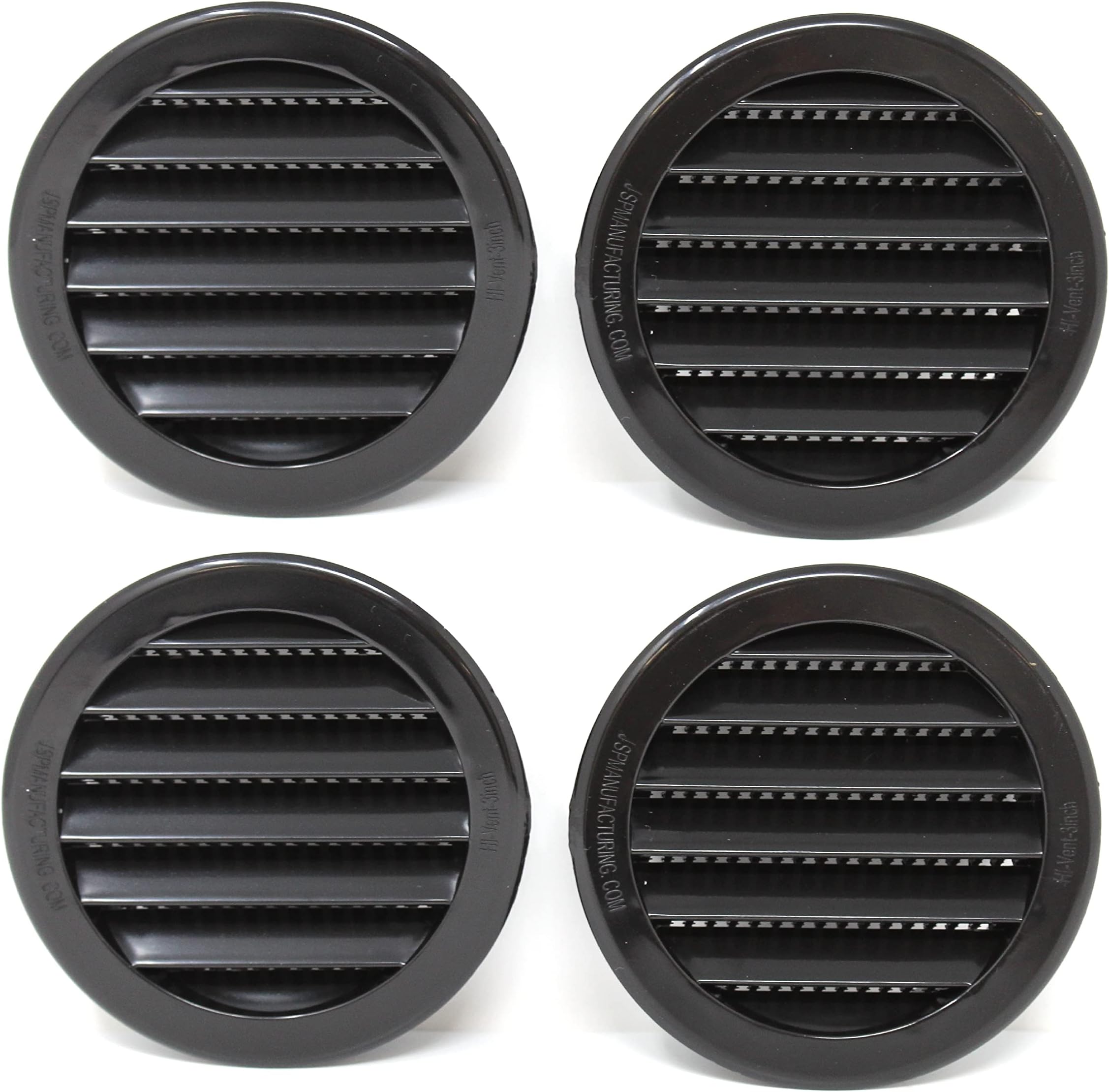 Antrader Black Louver Vents Stainless Steel Round Mesh Hole Air Vents ...