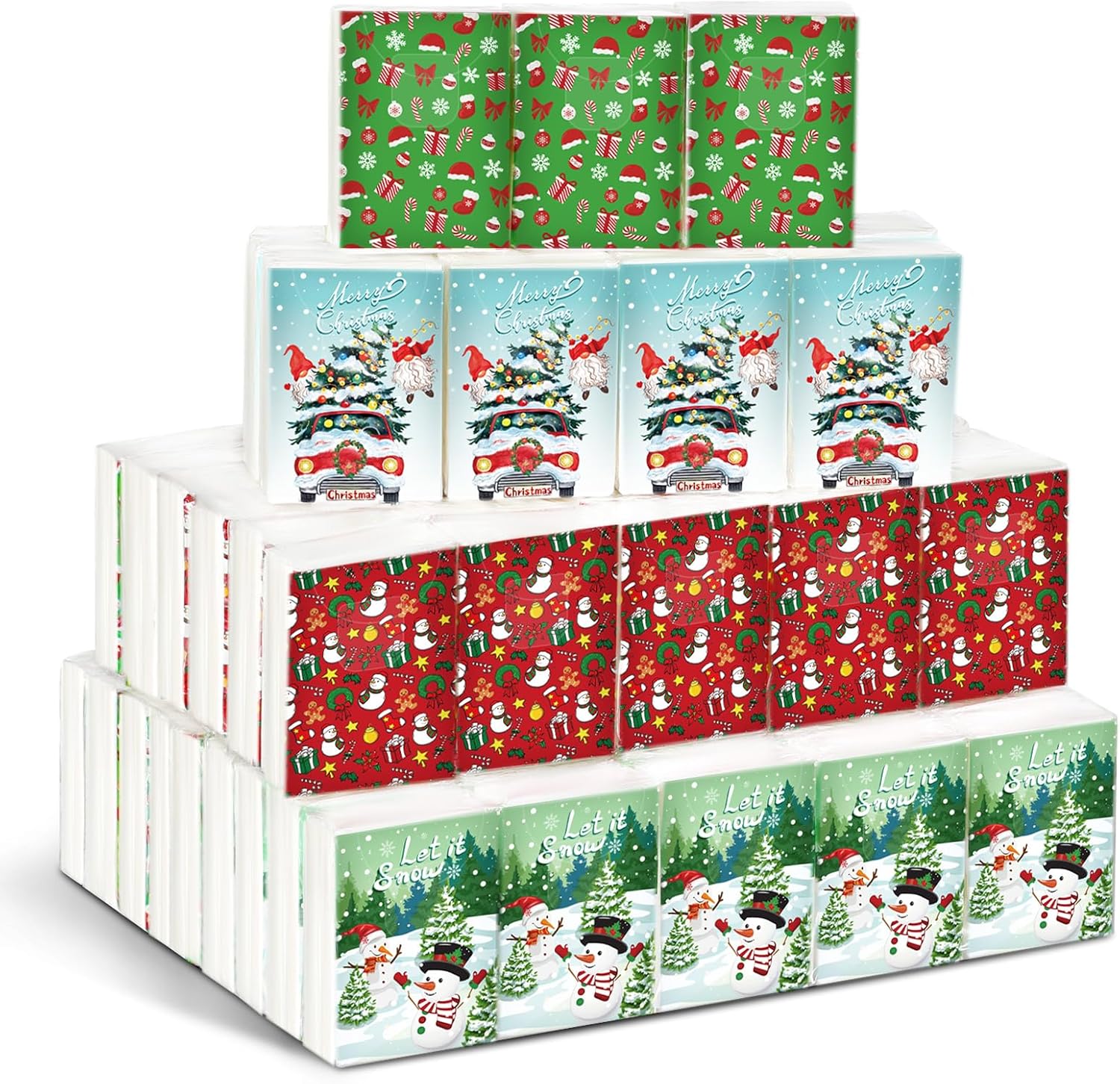 Amazon.com: Cholemy 80 Pack Christmas Facial Tissues Small Pocket ...