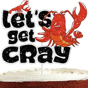 Amazon.com: Funny Crawfish Cake Topper for Kids Adult Birthday Summer ...