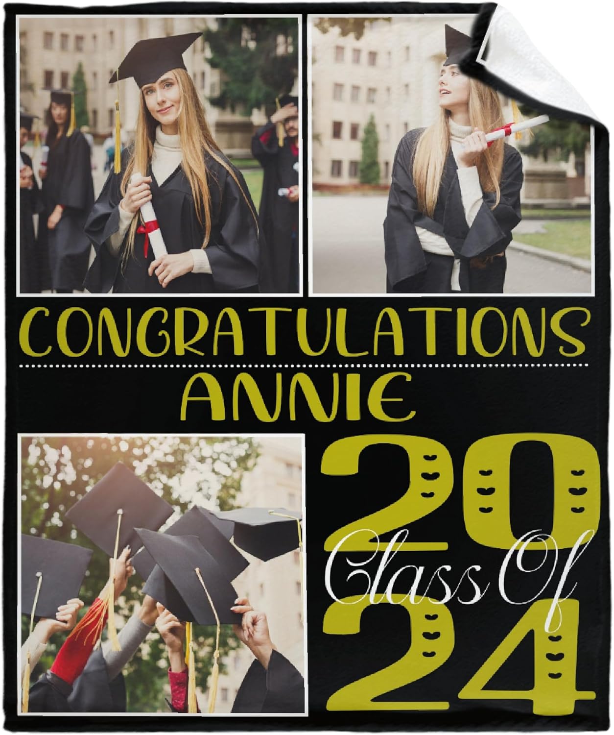 Amazon.com: Custom Graduation Gifts Blanket for College Student Friends ...
