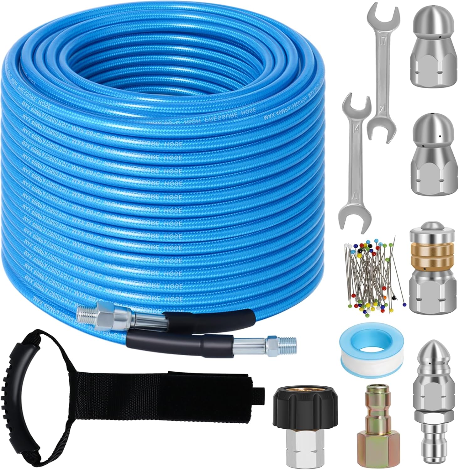 Amazon.com: 150 FT Sewer Jetter Kit for Pressure Washer, 5800PSI Water ...