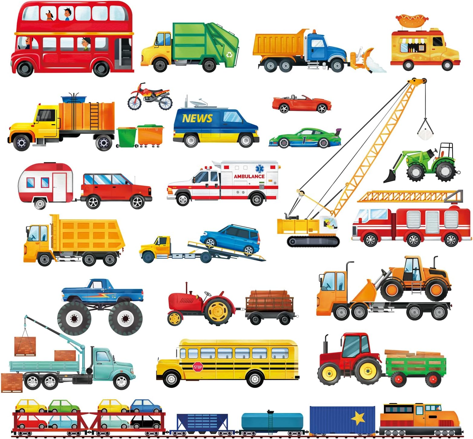Amazon.com: wondever Racing Car Wall Stickers Truck Vehicles Peel and ...