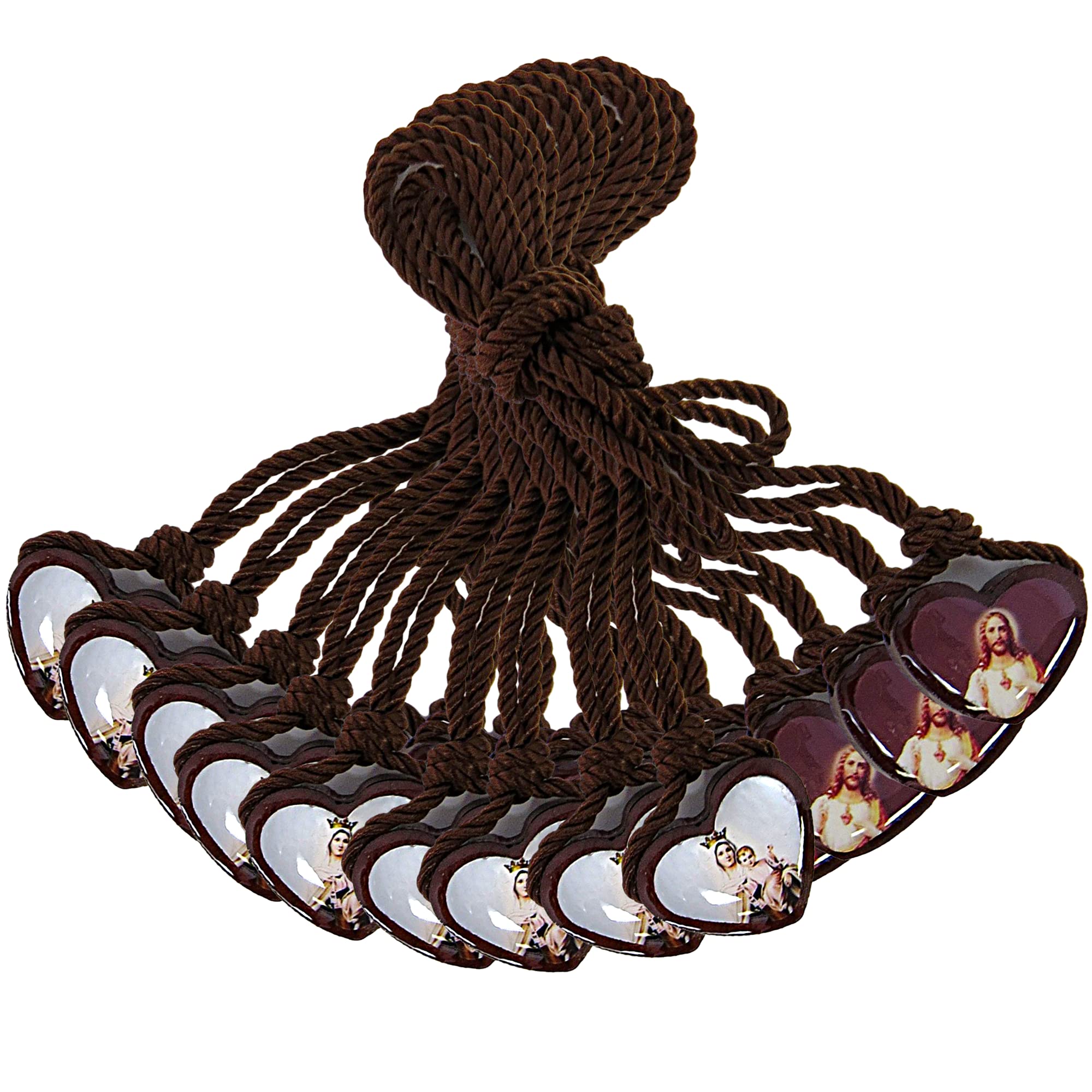 Buy Our Lady of Mt Carmel and Jesus Christ Sacred Heart Cord Scapulars ...