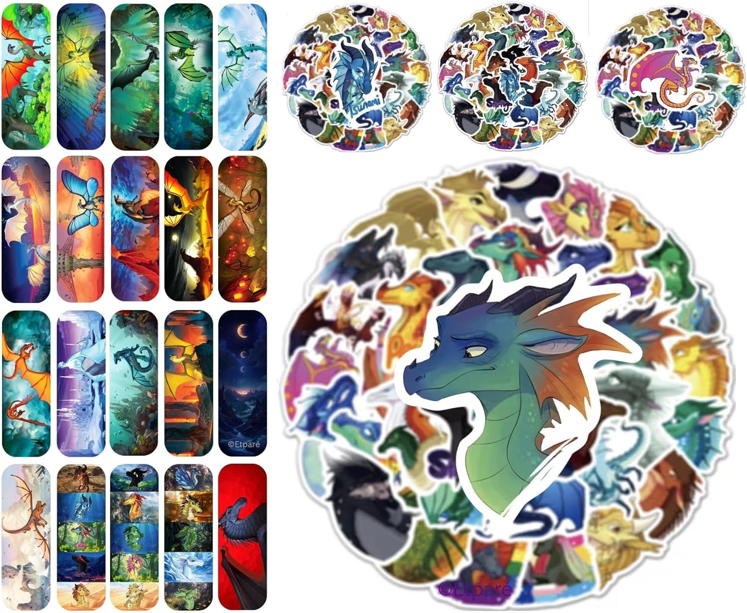 Amazon.com: 130 pcs Wings of Fire Bookmarks and Stickers - from Wings ...