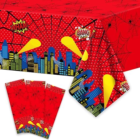 Amazon.com: Unique Spider-Man Rectangular Plastic Table Cover | 54" x ...