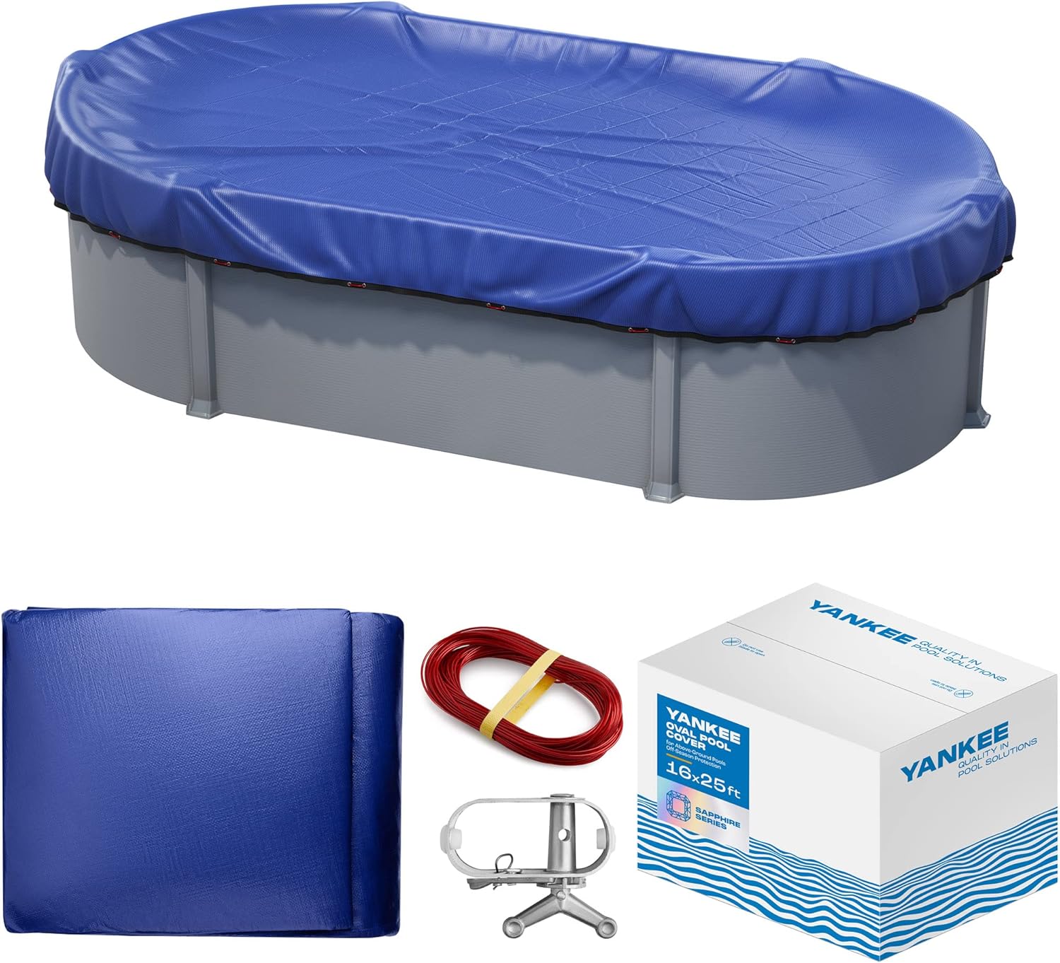 Amazon.com : Yankee Pool Cover for Oval Pool | 16 x 25-ft | Oval Winter ...